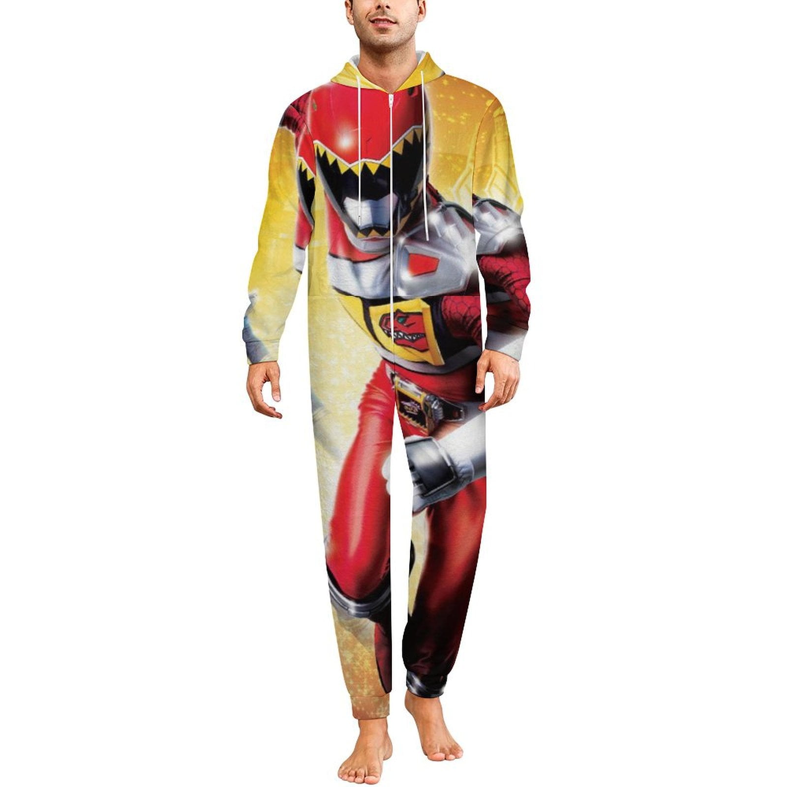 Power Rangers Women Men Pajamas Zipper Onesie Jumpsuit Hooded One Piece ...