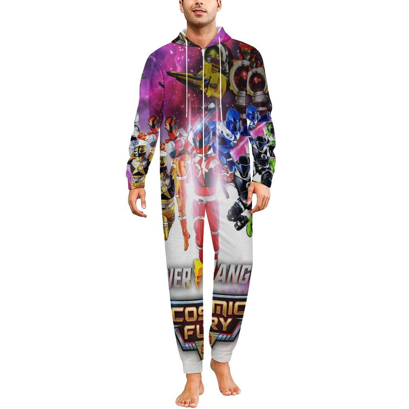 Power Rangers Women Men Pajamas Zipper Onesie Jumpsuit Hooded One Piece ...