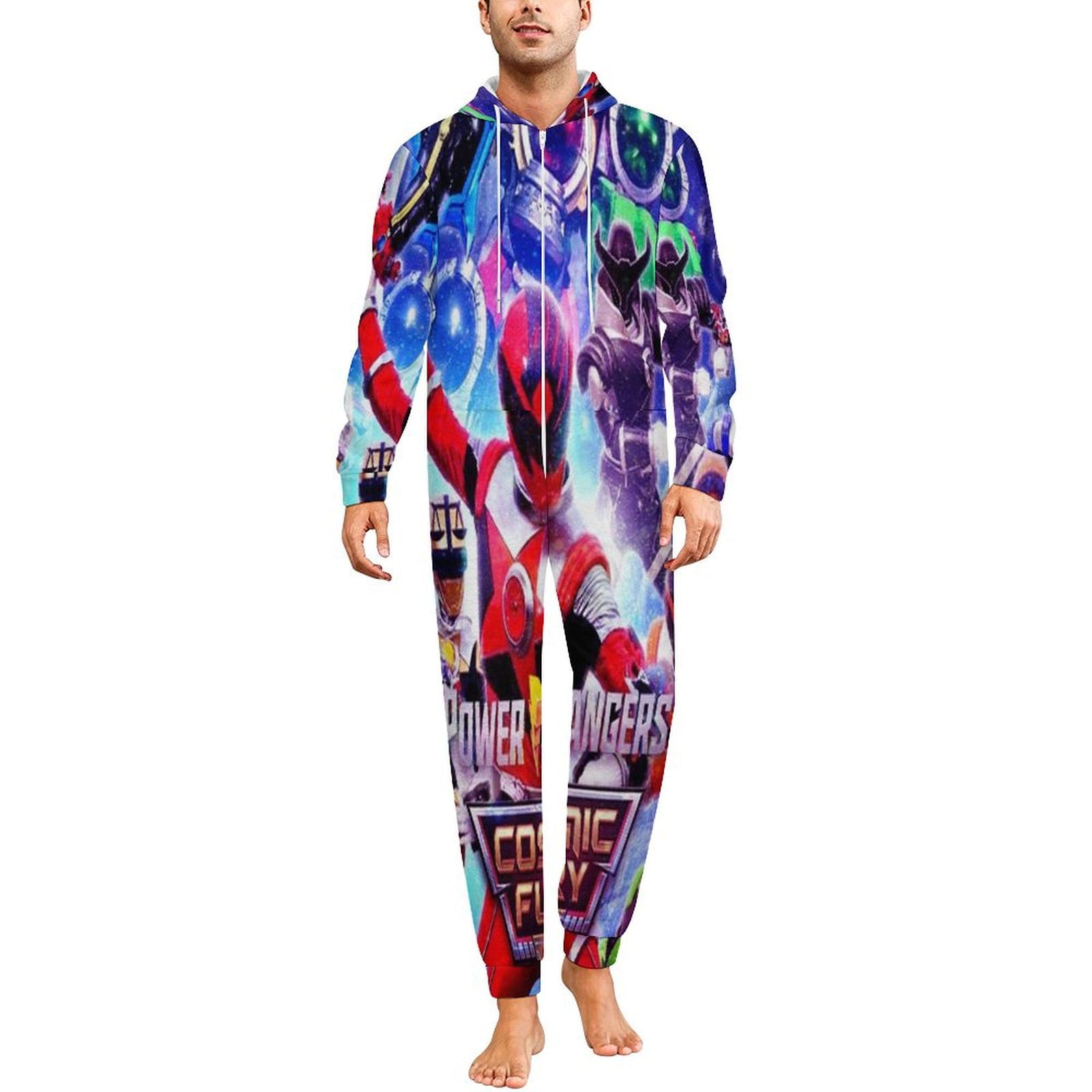 Power Rangers Women Men Pajamas Zipper Onesie Jumpsuit Hooded One Piece ...