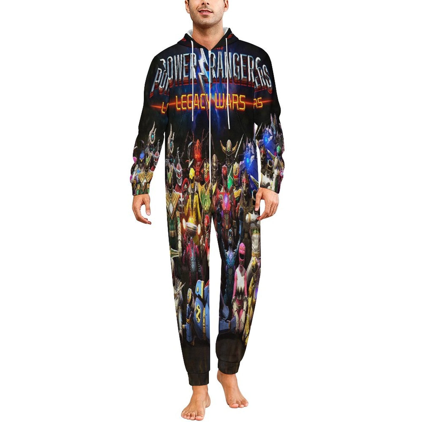 Power Rangers Women Men Pajamas Zipper Onesie Jumpsuit Hooded One Piece ...