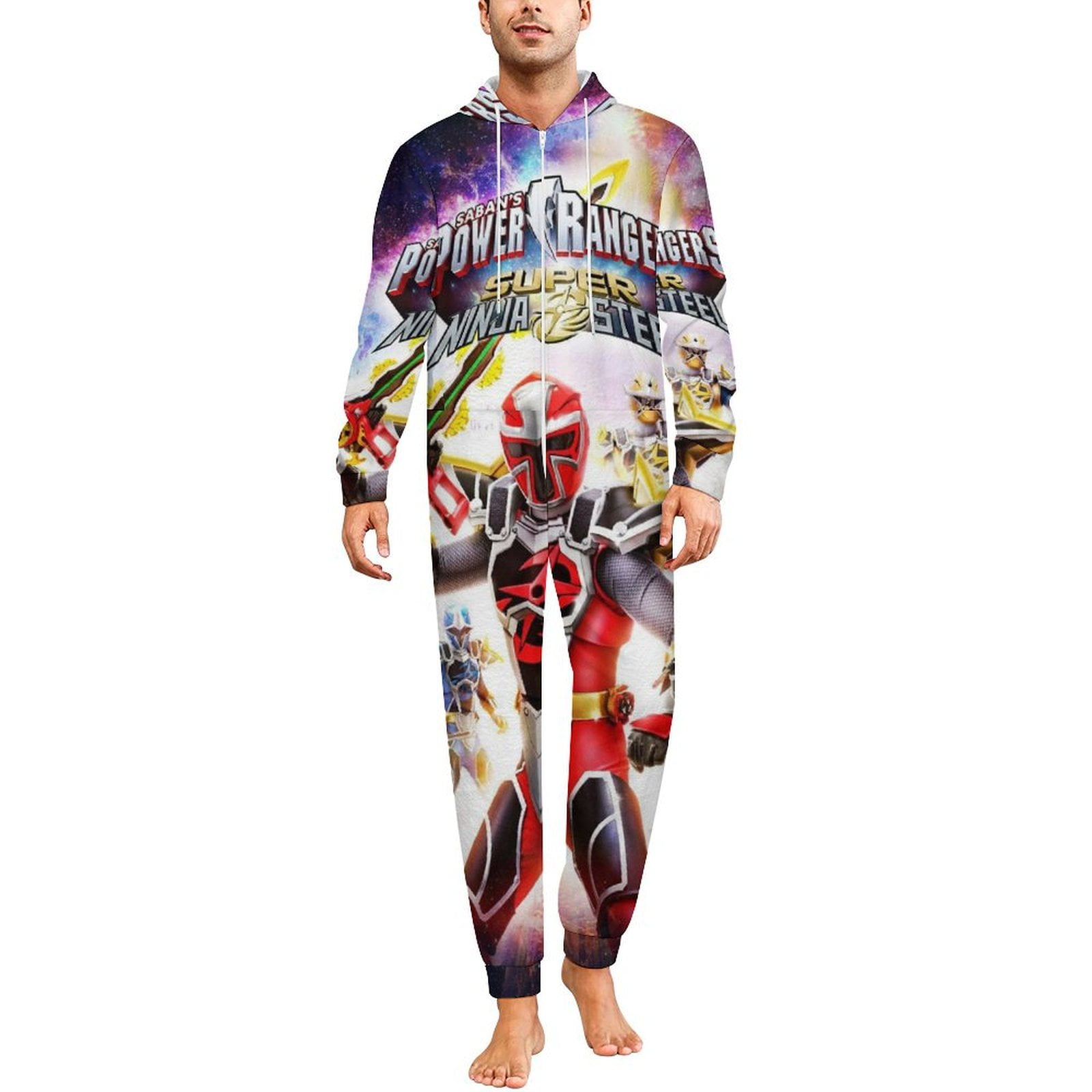 Power Rangers Women Men Pajamas Zipper Onesie Jumpsuit Hooded One Piece ...