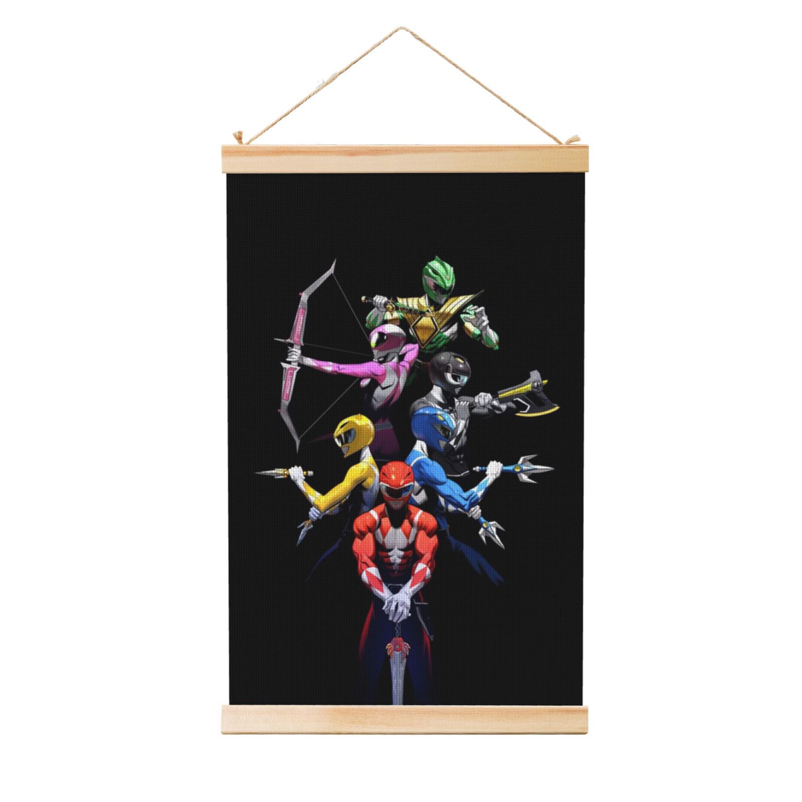 Power Rangers Wooden Shaft Hanging Poster Home Decor Poster Wall Art ...