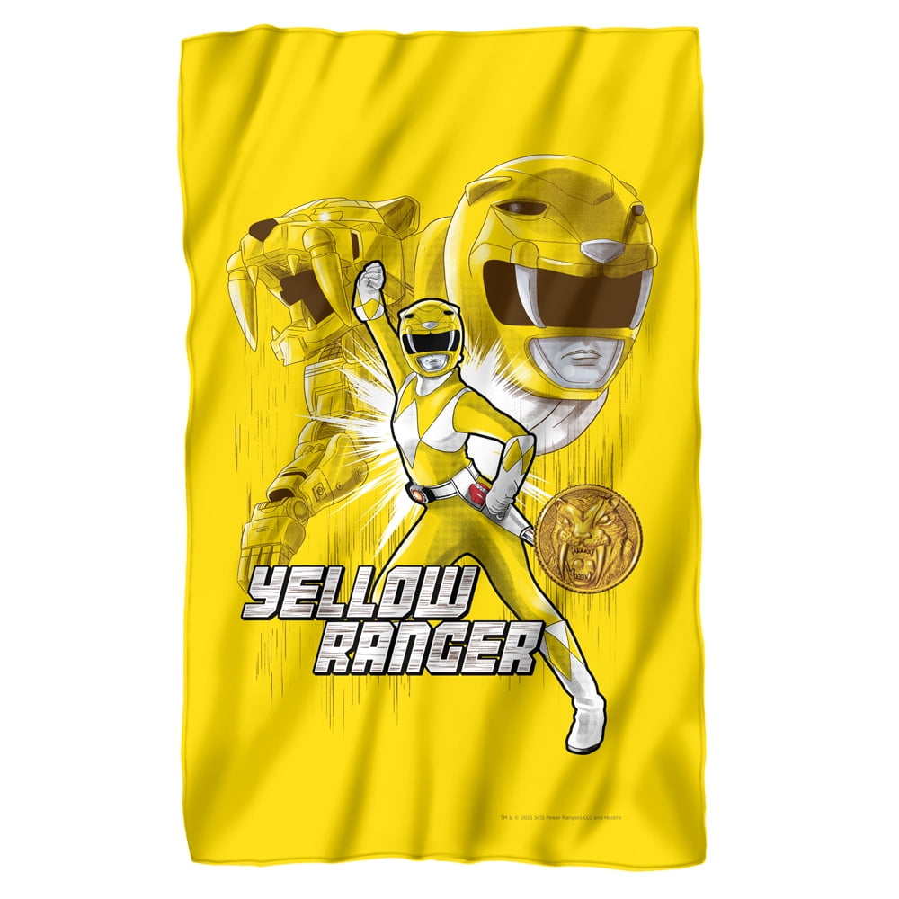 Power Rangers Yellow Ranger Fleece Blanket 36' x 58' - Walmart.com