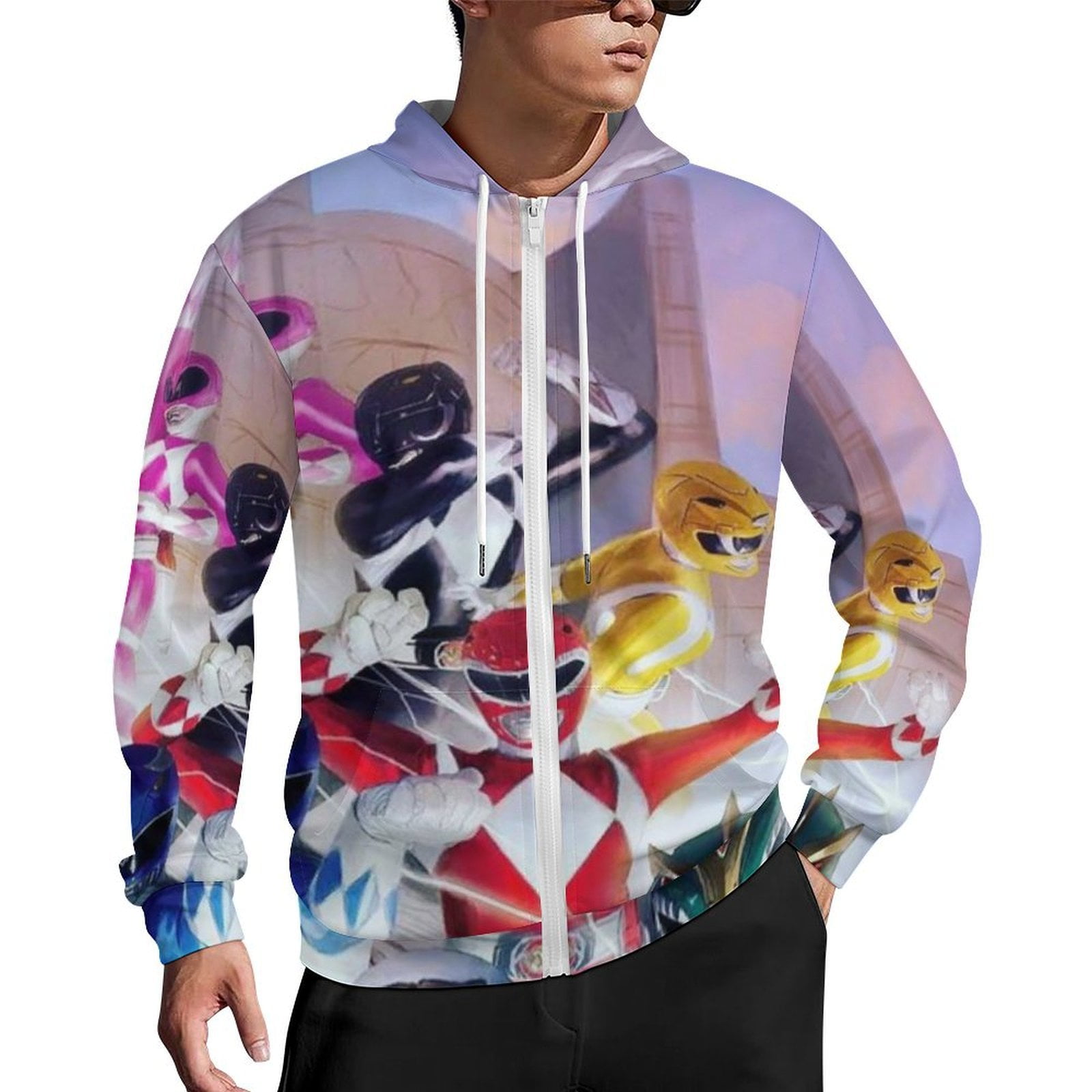 Power Rangers Zip Up Hoodies Unisex Realistic 3D Print Sweatshirt Long ...