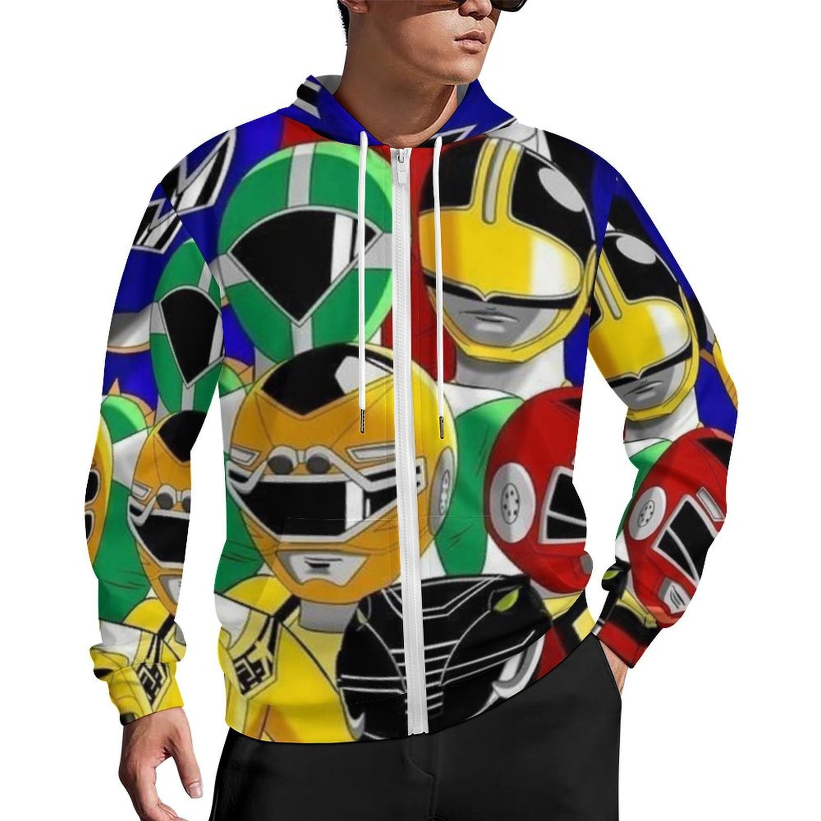 Power Rangers Zip Up Hoodies Unisex Realistic 3D Print Sweatshirt Long ...