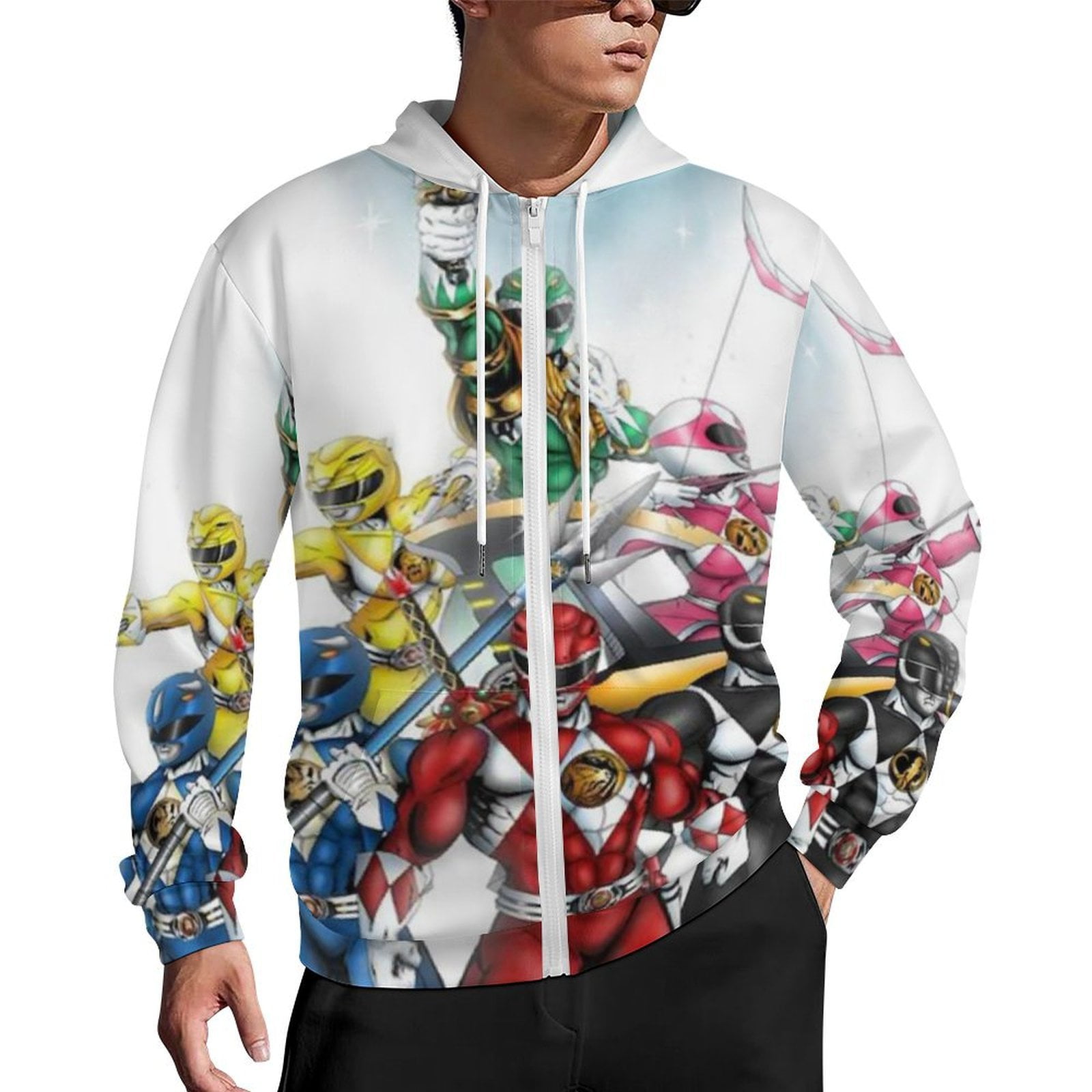 Power Rangers Zip Up Hoodies Unisex Realistic 3D Print Sweatshirt Long ...