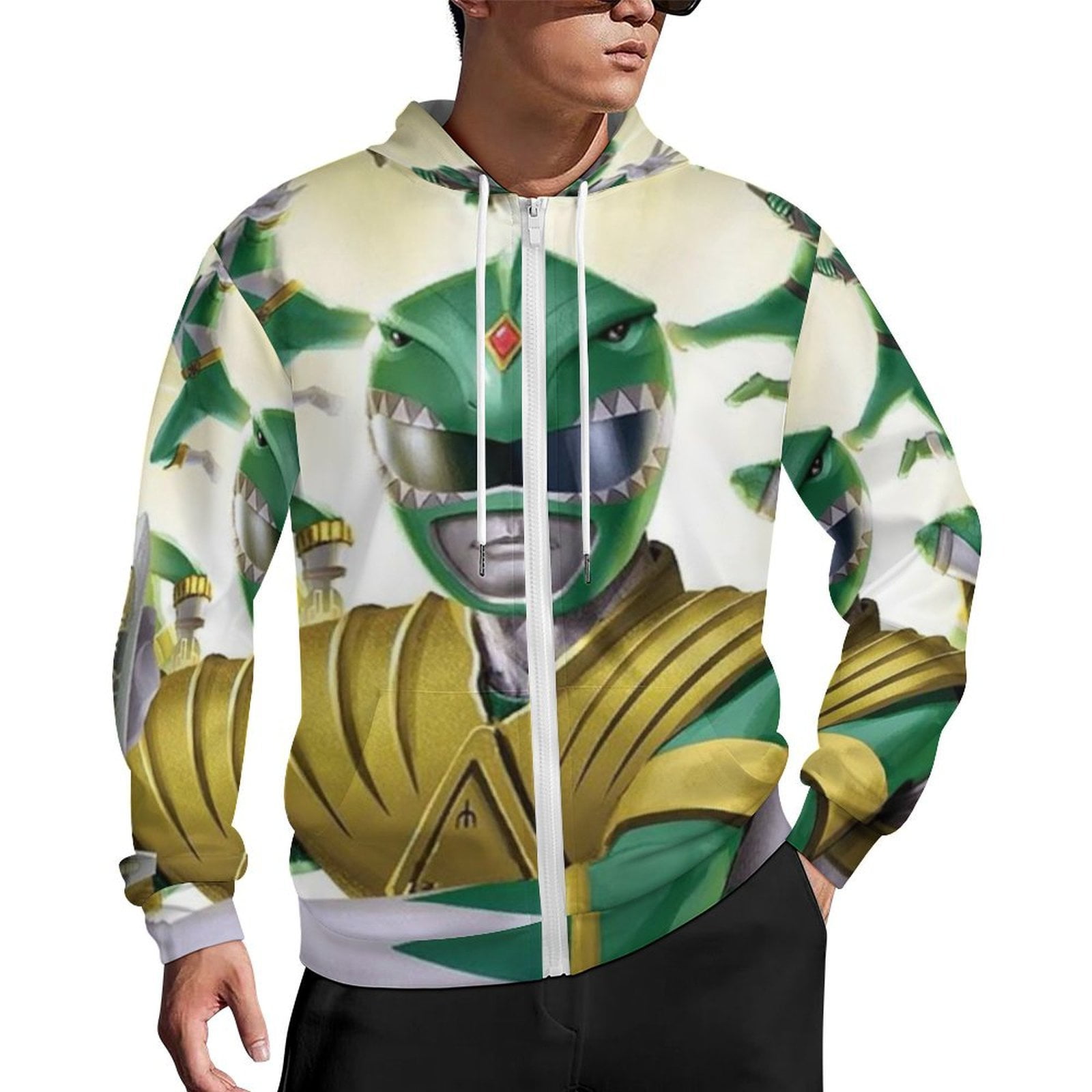 Power Rangers Zip Up Hoodies Unisex Realistic 3D Print Sweatshirt Long ...