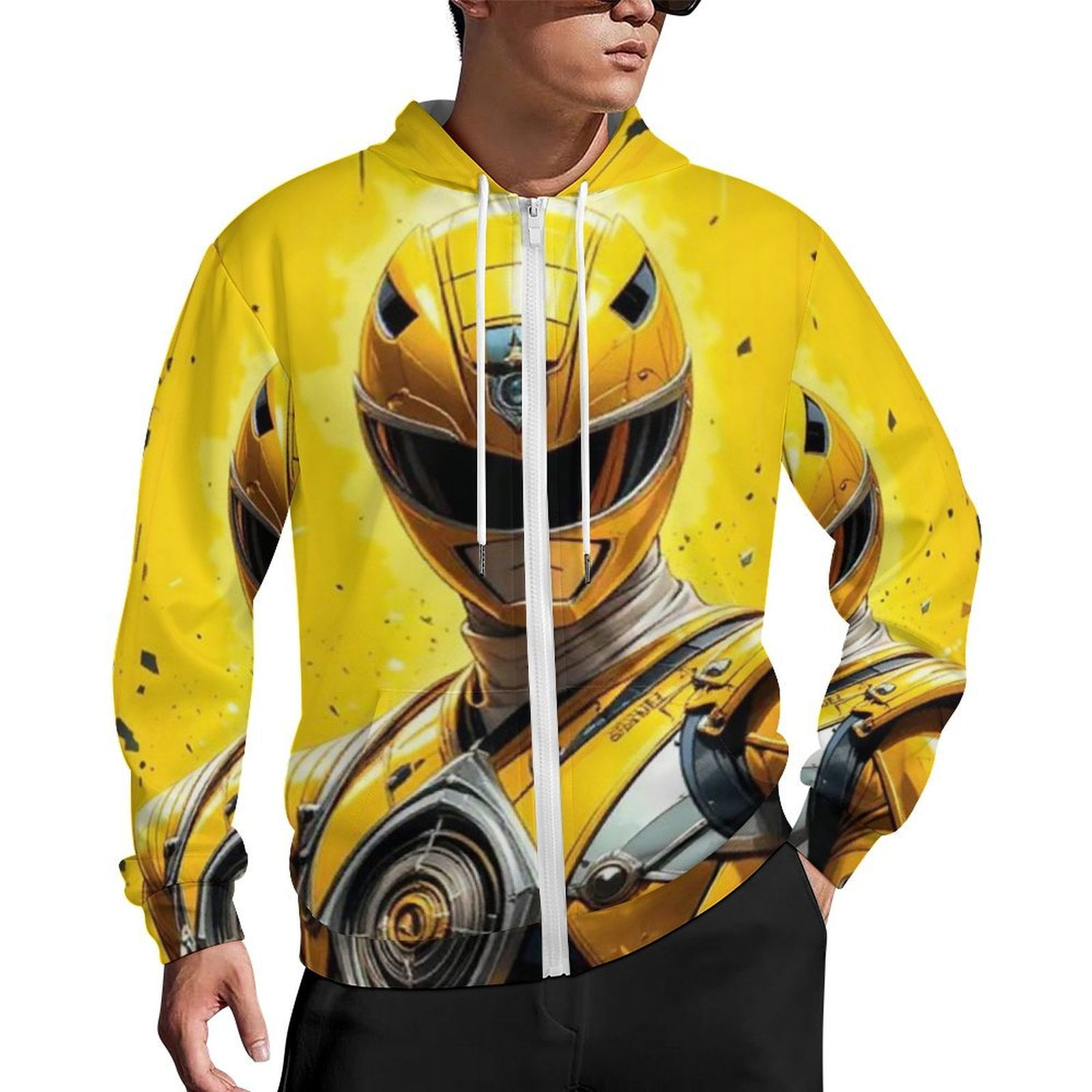 Power Rangers Zip Up Hoodies Unisex Realistic 3D Print Sweatshirt Long ...