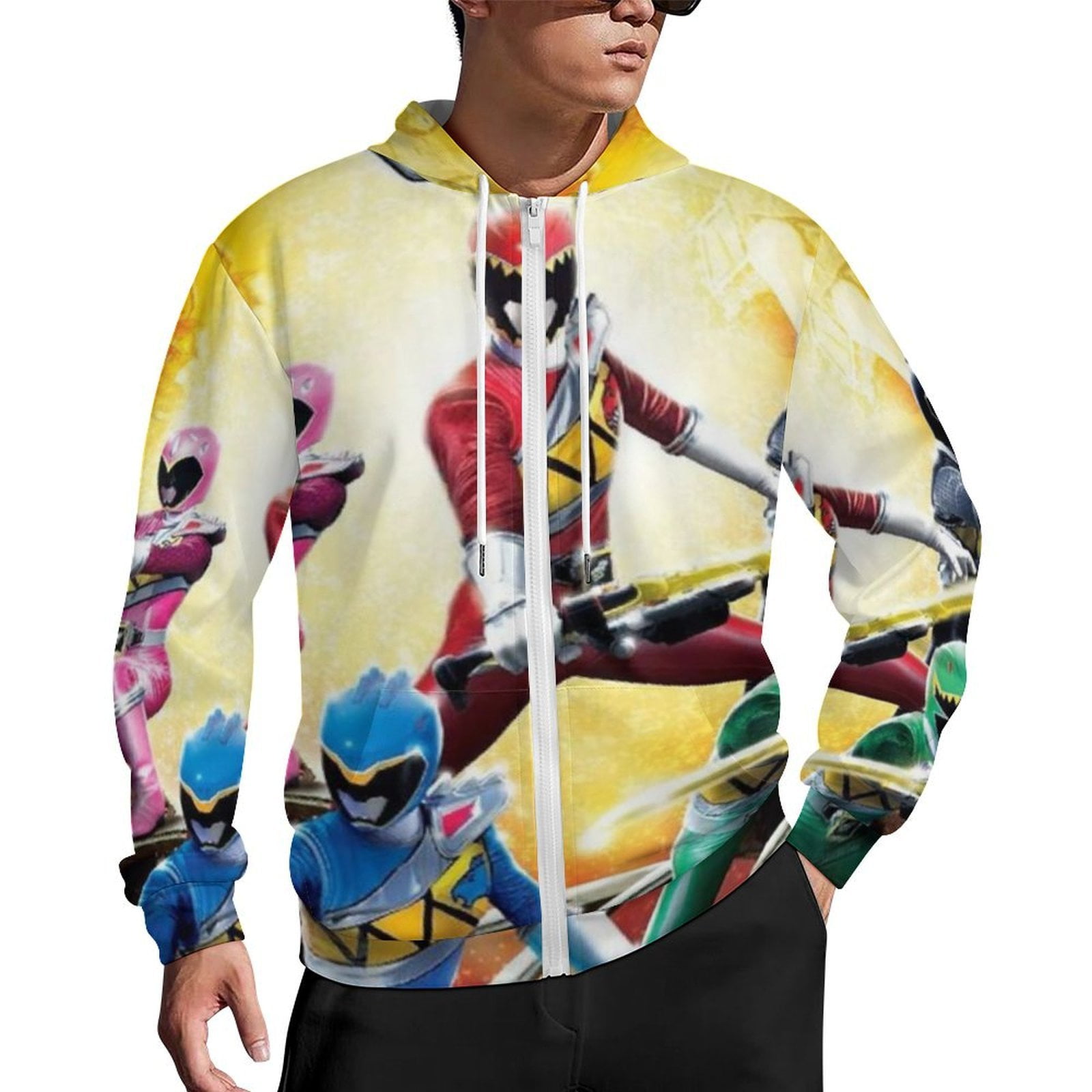 Power Rangers Zip Up Hoodies Unisex Realistic 3D Print Sweatshirt Long ...