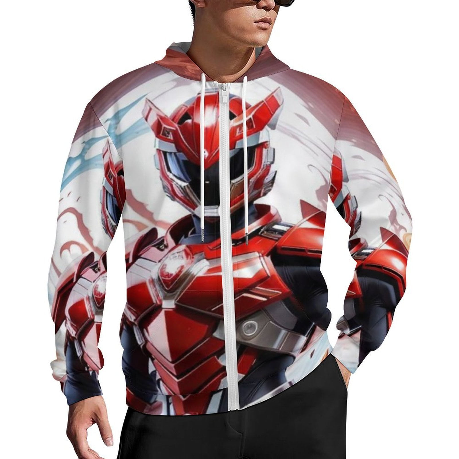Power Rangers Zip Up Hoodies Unisex Realistic 3D Print Sweatshirt Long ...