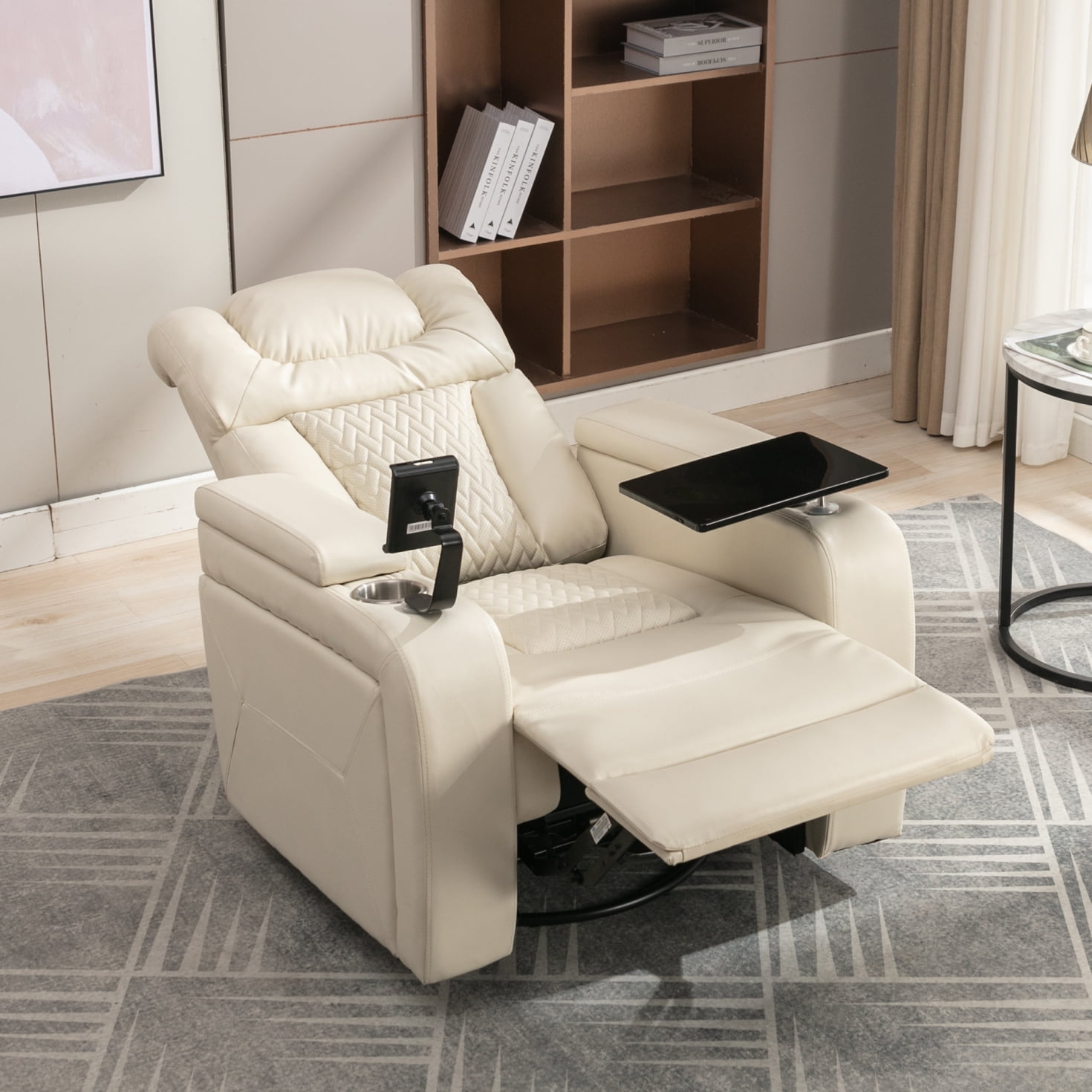 Power Recliner Chair, 270 Degree Swivel PU Power Recliner, Individual ...