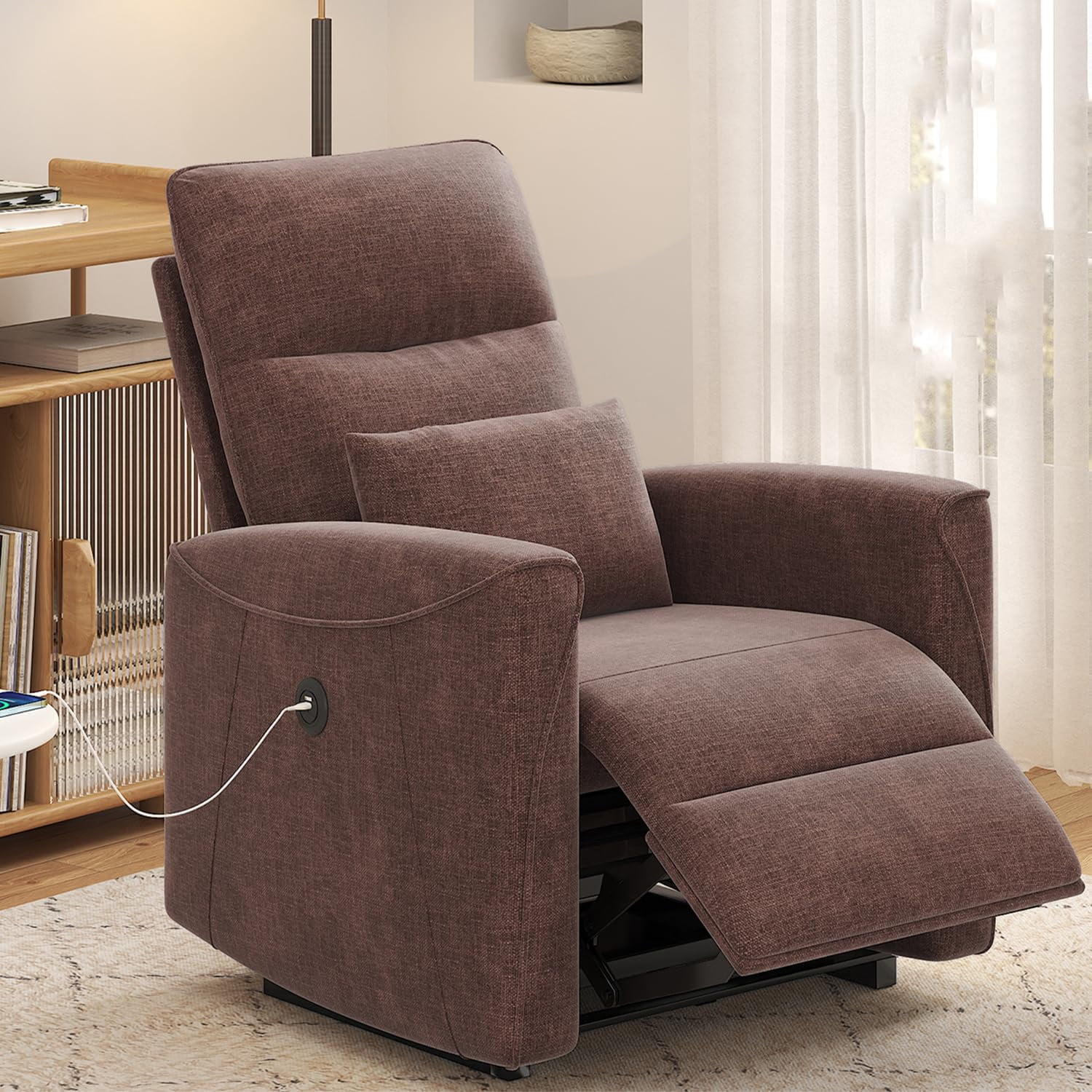 Power Recliner Chair with Adjustable Backrest Footrest, Ultra-Comfy ...