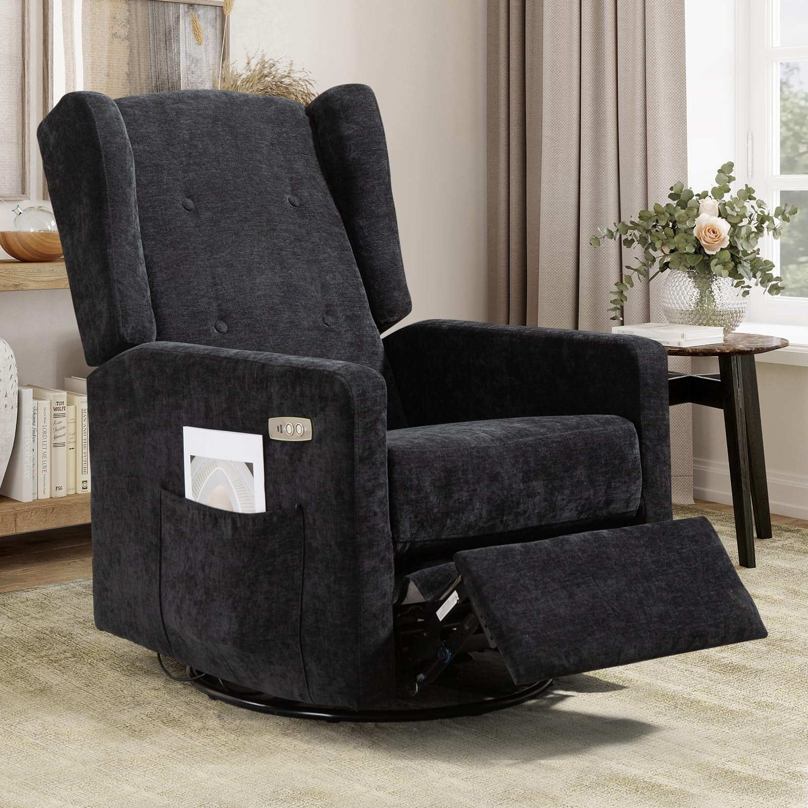 Power Recliner Chair for Adults, Electric Nursery Rocking Glider Chair ...