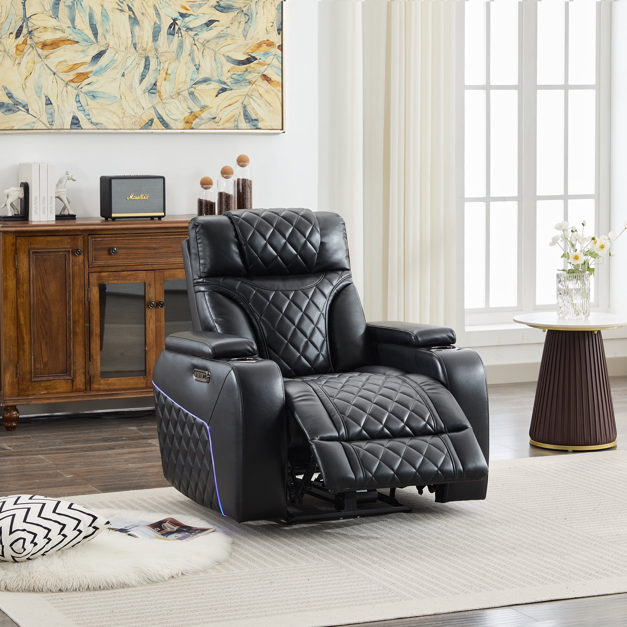 Power Recliner Chair for Adults,Electric Single Seater Faux Leather ...