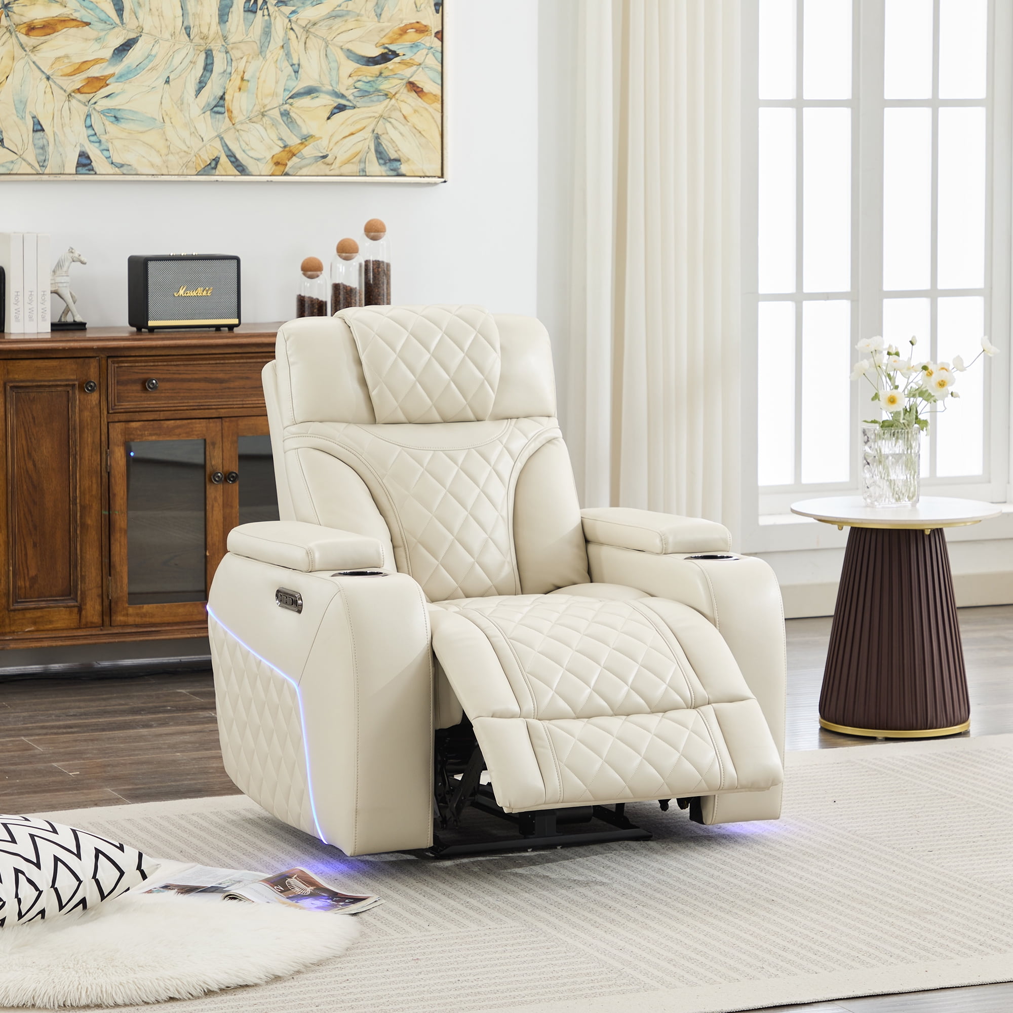 Power Recliner Chair for Adults,Electric Single Seater Faux Leather ...