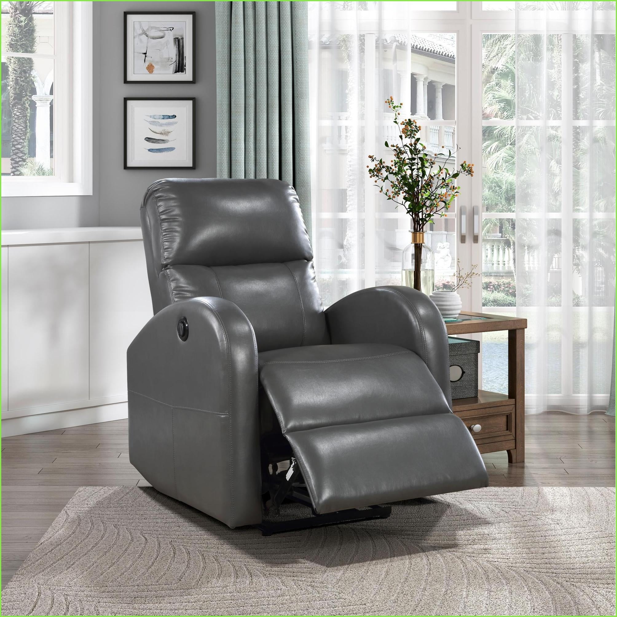Power Recliner Chair: Modern Contemporary Power Motion, Charcoal Gray ...