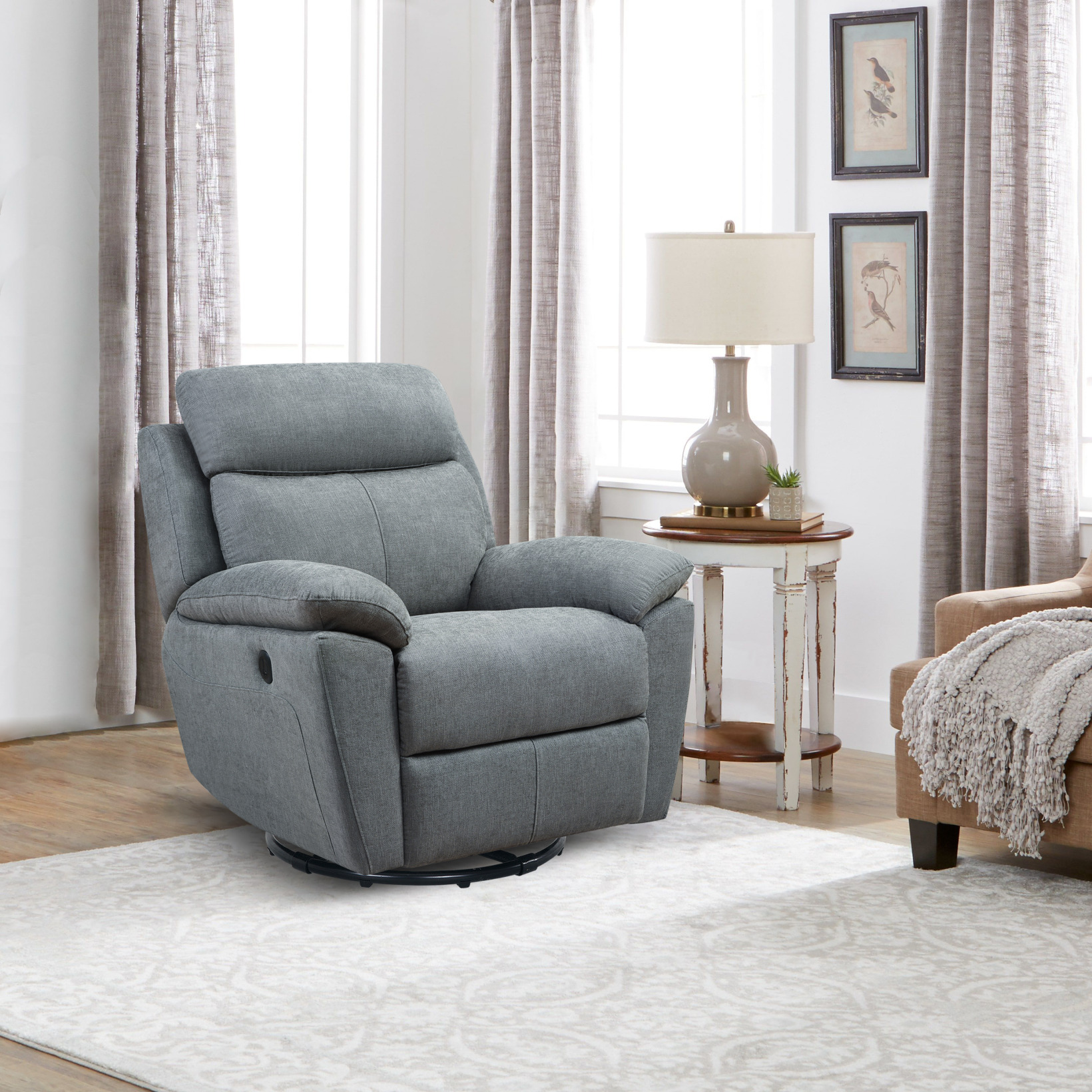 Power Recliner Chair with USB Charge Port, Swivel Rocker Recliner with ...