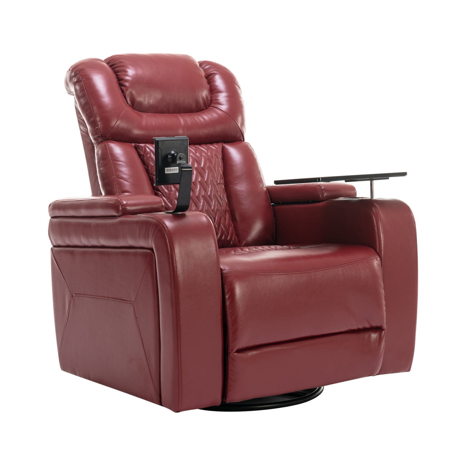 Power Recliner Chair with USB Ports, 270 Degree Swivel Leather Home ...