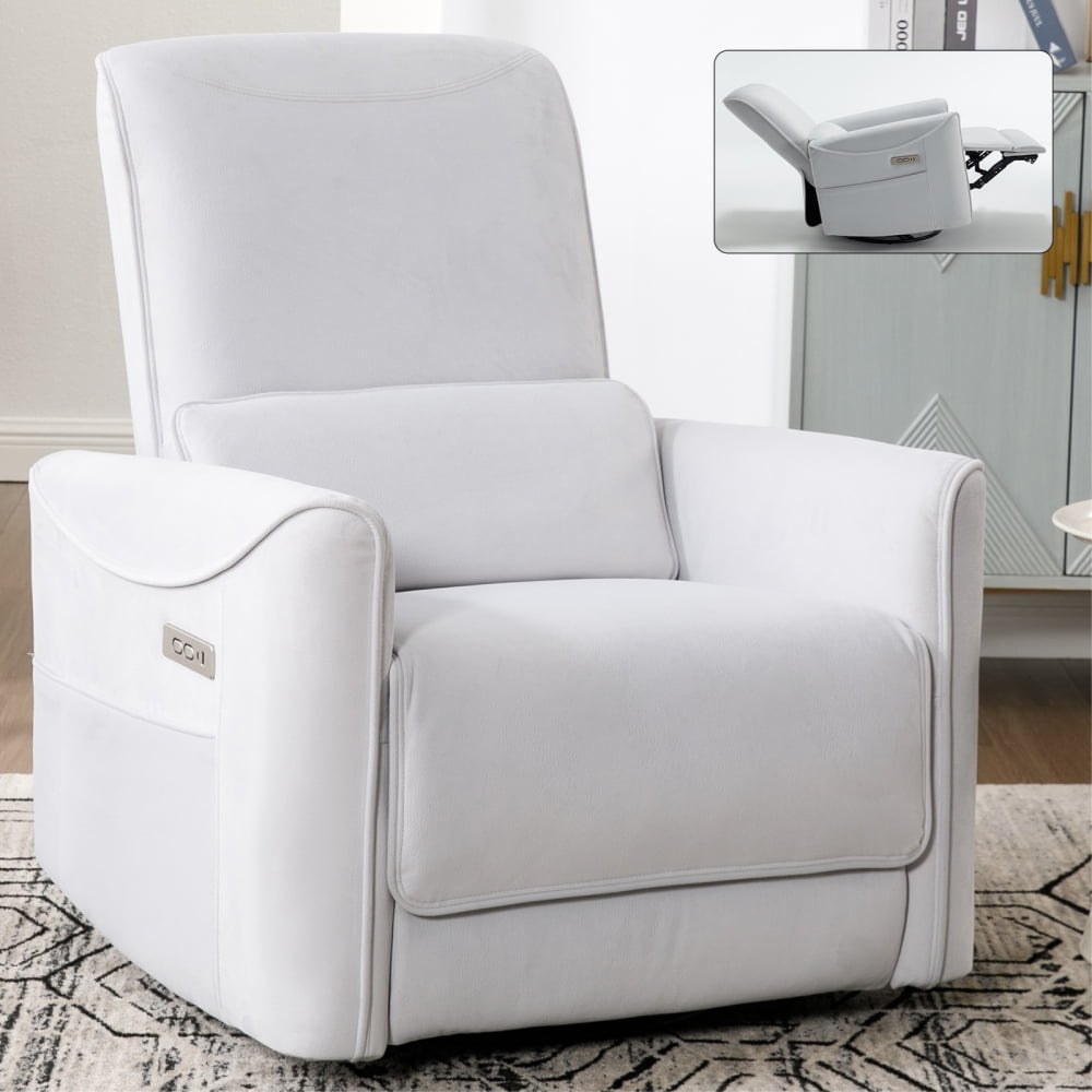 Power Recliner Chair with Swivel and Rocker Function, Heavy Duty Motion ...