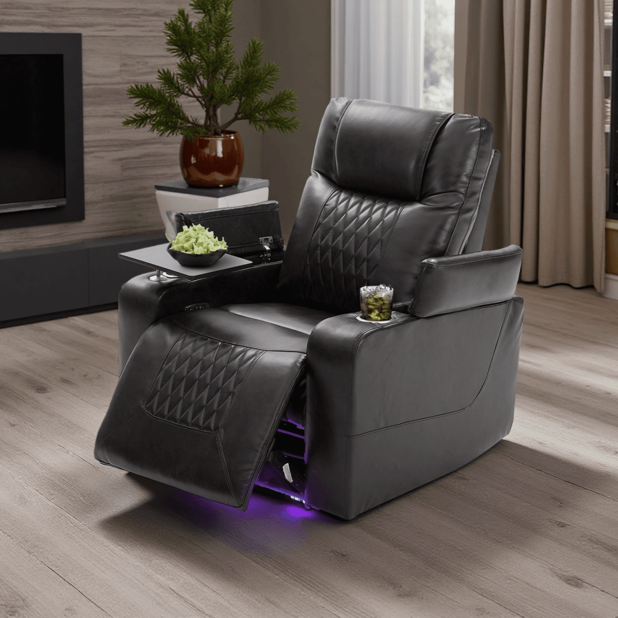 Power Recliner Chair with USB Charging, 360° Swivel Tray Table, Hidden ...