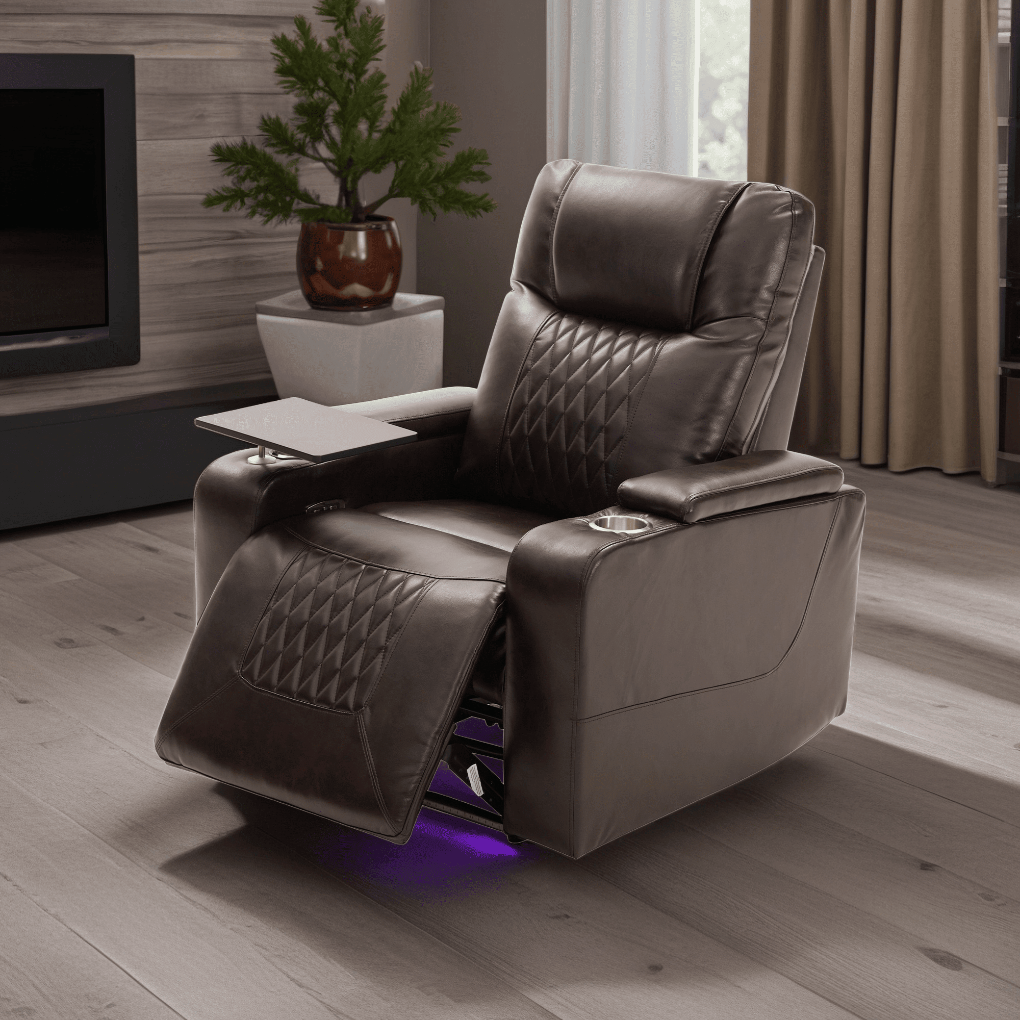 Power Recliner Chair with USB Charging, 360° Swivel Tray Table, Hidden ...