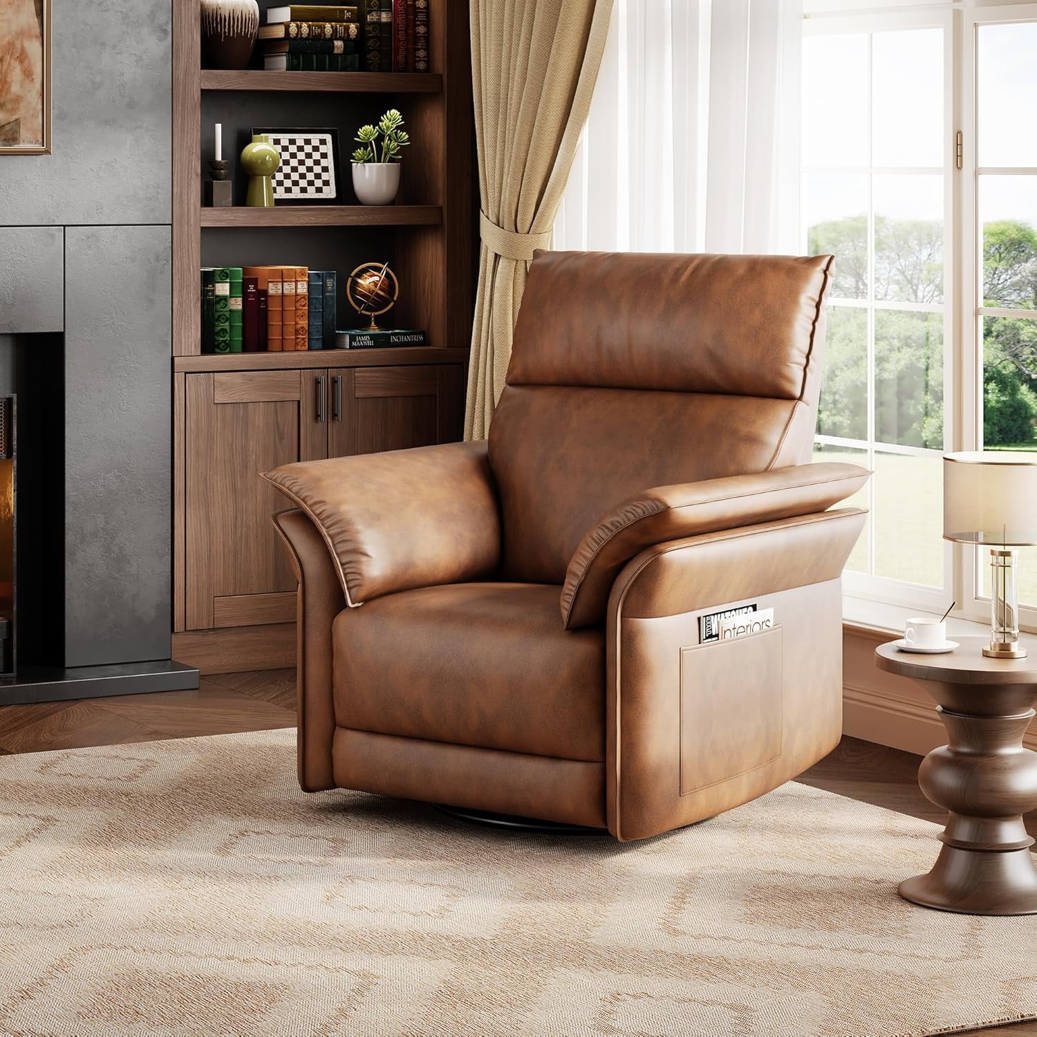 Power Recliner Chair with USB, Chenille Swivel Rocker Glider, Double ...