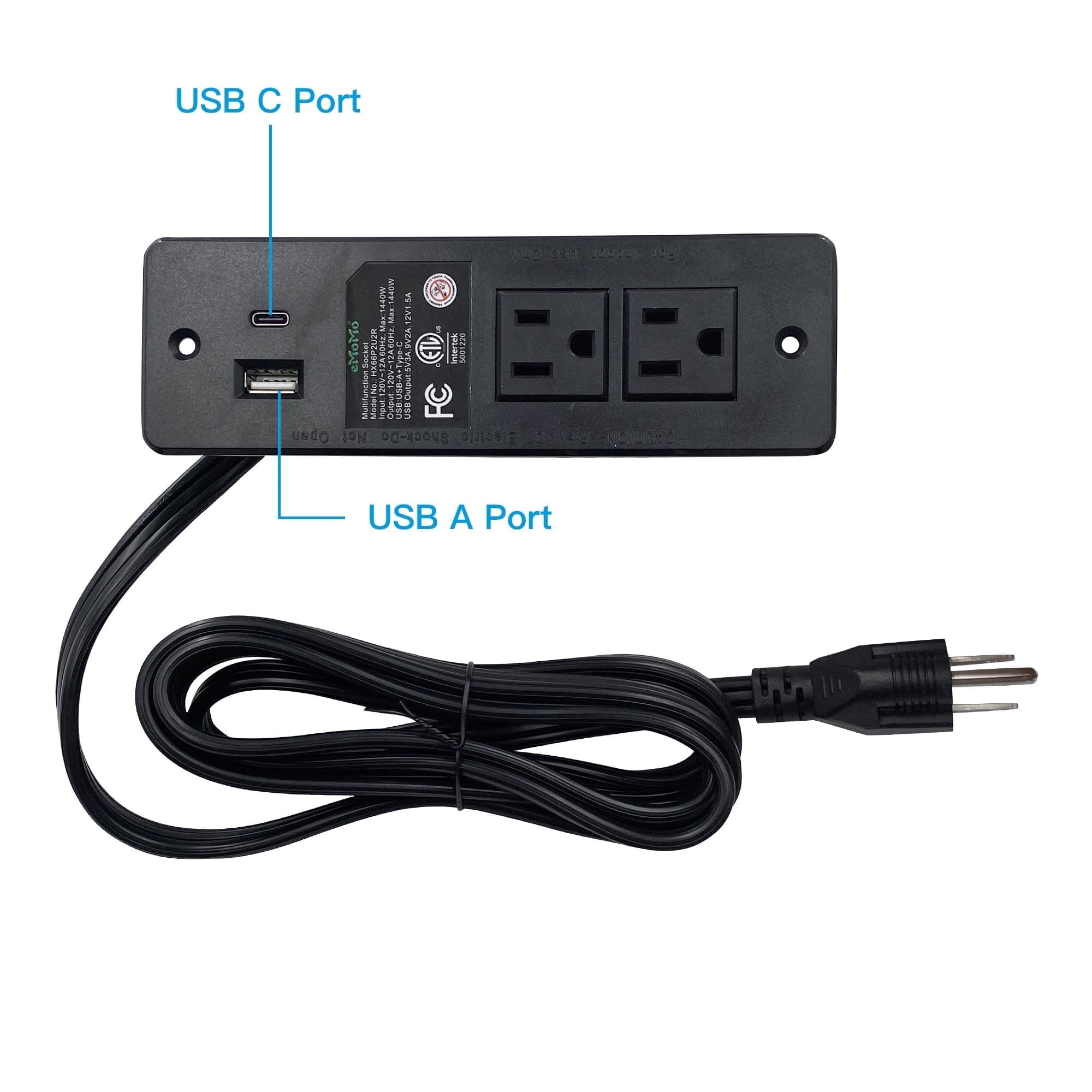Power Recliner Emomo 2 Outlet Recessed Power Strip Model HX66P2U2R with ...