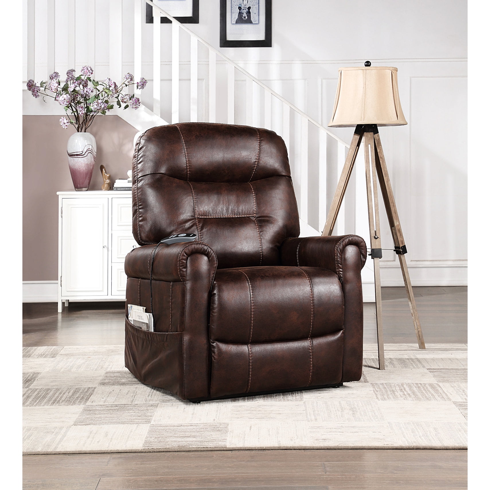 Power Recliner Lift Chair with Magazine Pouch / Plush Seating and Wave ...