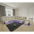 Power Recliner Sectional Couch Set with 3 Recliners for Living Room ...