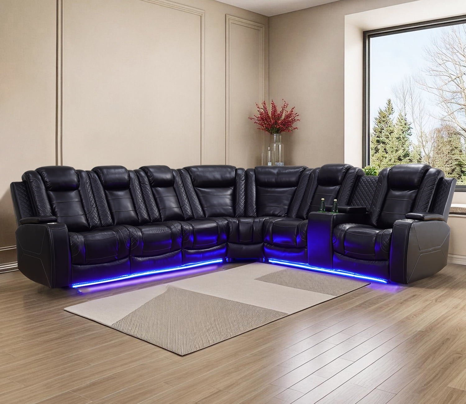 Power Recliner Sectional Couches with Double Recliners for Living Room ...