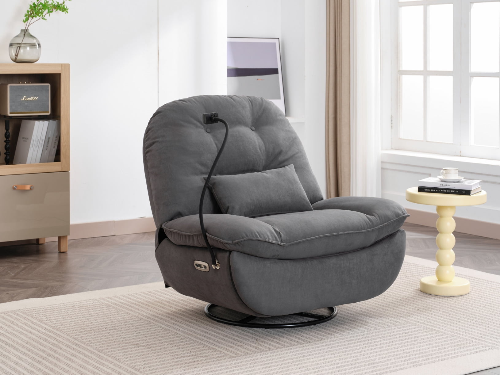 Power Recliner Swivel Glider Chair with USB Charger and Bluetooth Music ...