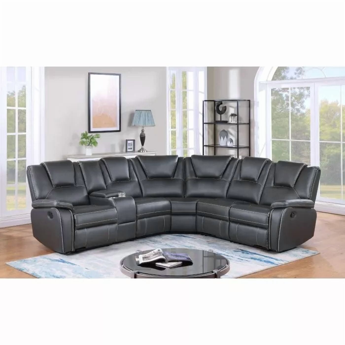 Power Reclining Modular Sectional Sofa with USB, Storage Console ...