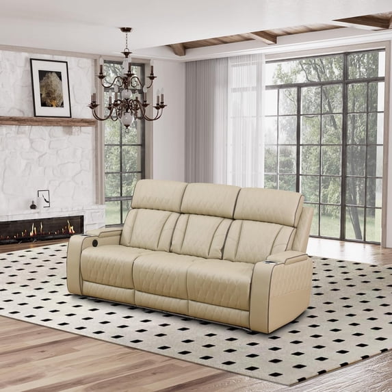 Power Reclining Sofa Set with LED Lights Living Room Furniture Set with ...