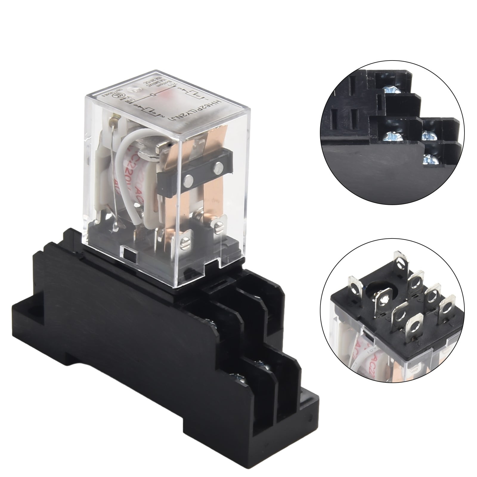Power Relay 10A Ly2Nj Dpdt 8 Pins With Socket (220/230V AC) - Walmart.com
