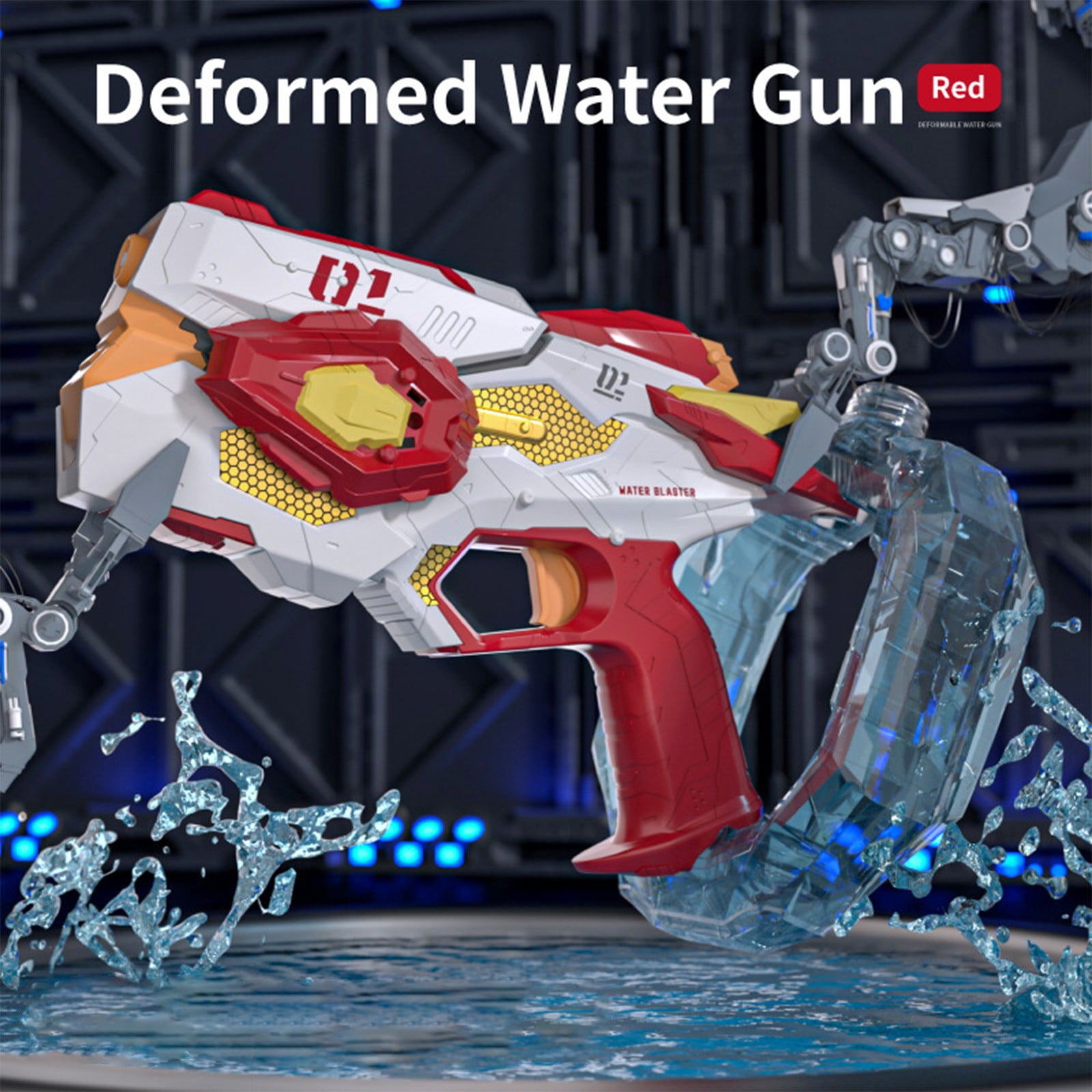 Power Ring Electric Water Gun with LED Lights, Automatic Continuous ...