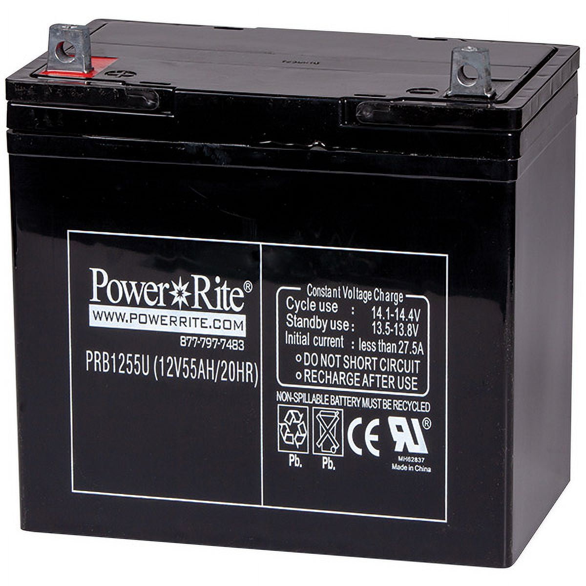 Power Rite® Battery, 12V, 55 Ah (Nut & Bolt Connection), 1/Each ...