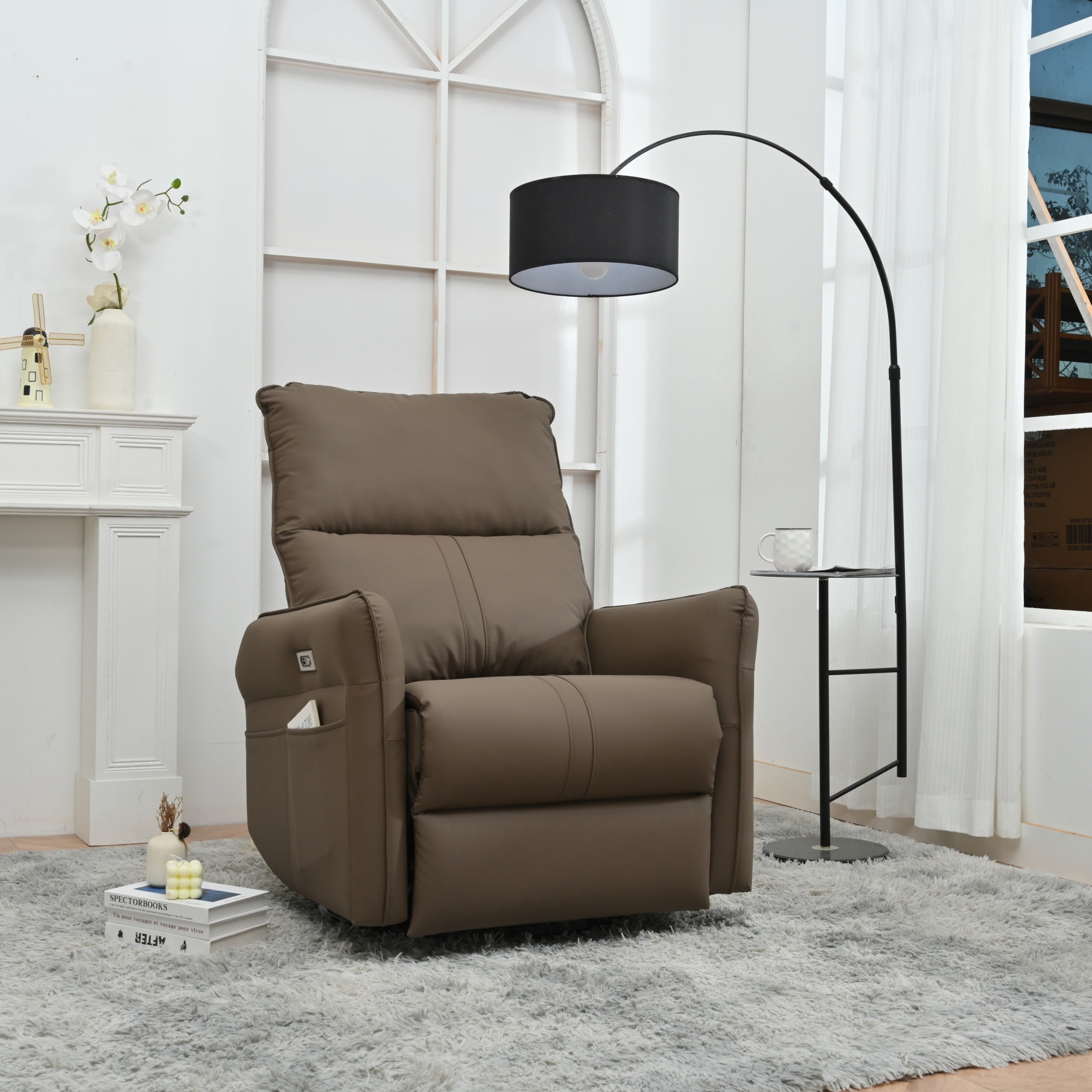 Power Rocker Recliner Chair with USB Port, 360° Swivel Glider Rocker ...