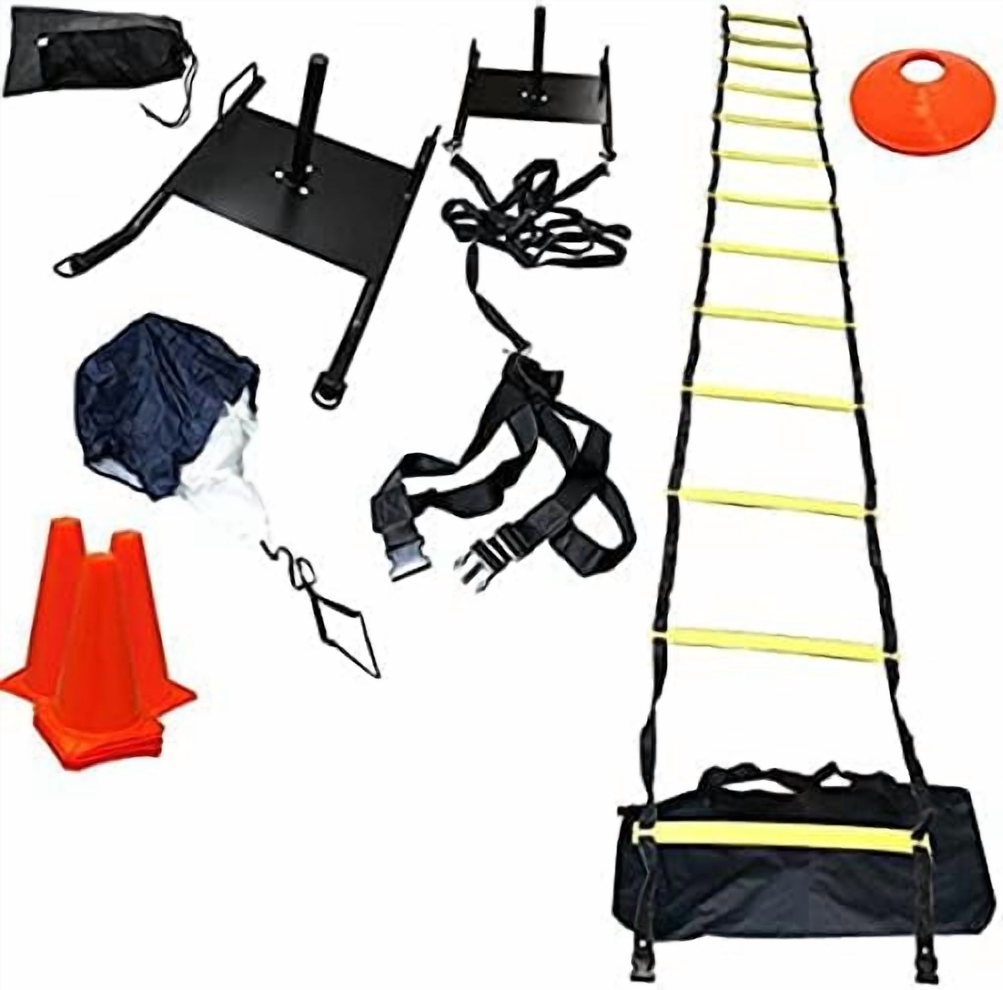 Power Running Training Speed Weight Sled, Ladder, Agility Cone Set for ...