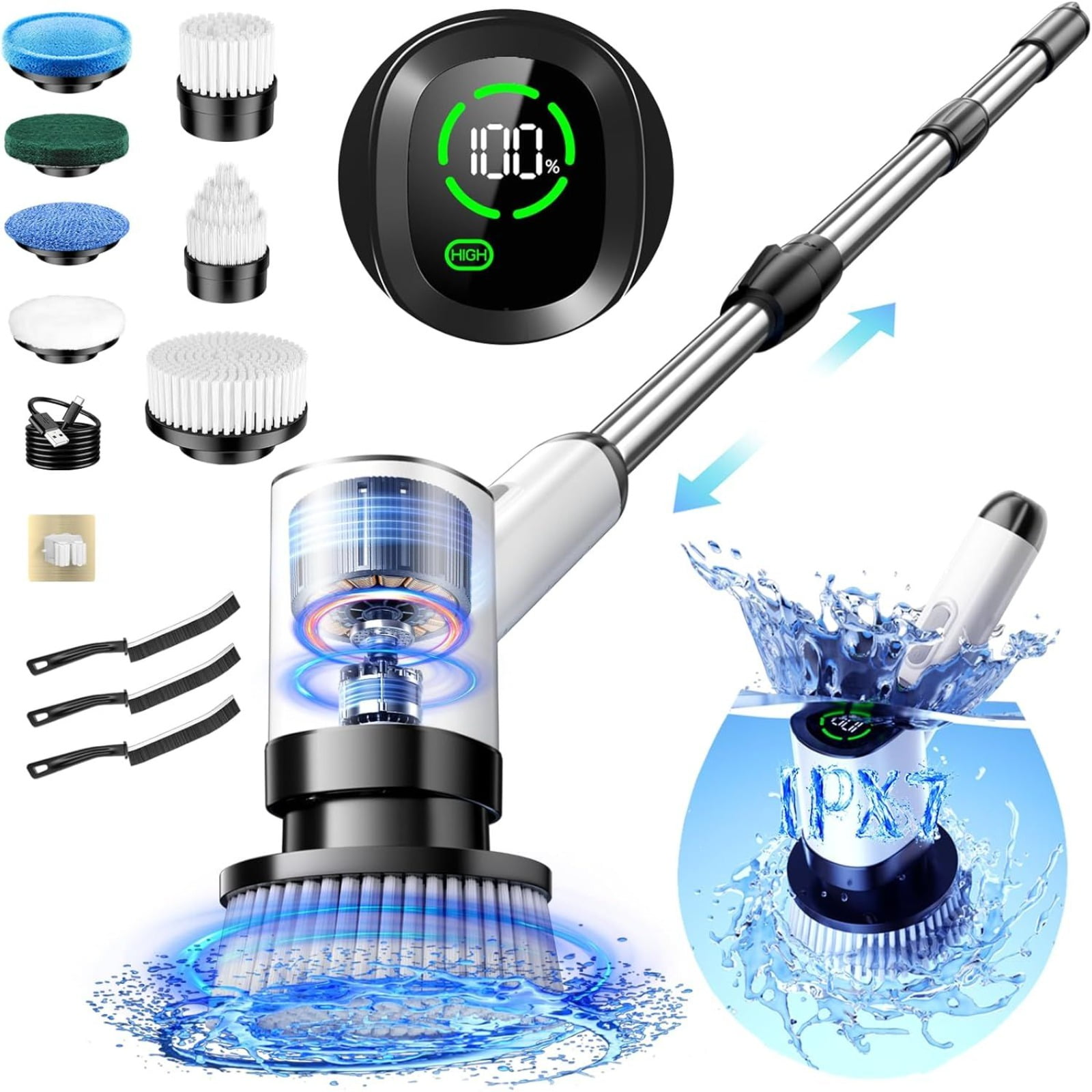 Power Scrub Cleaner Multi Surface Brush for Bathroom Kitchen Tiles ...