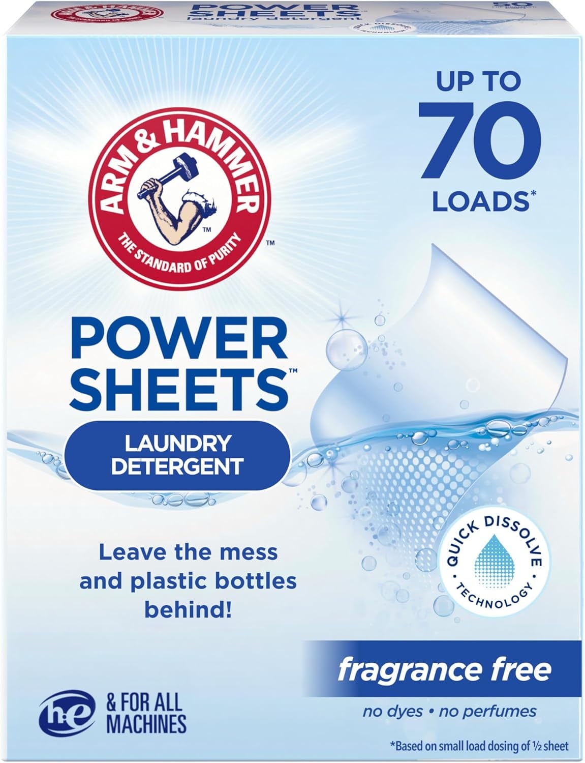 Power Sheets Laundry Detergent, Fragrance Free, No Dyes or Perfumes ...