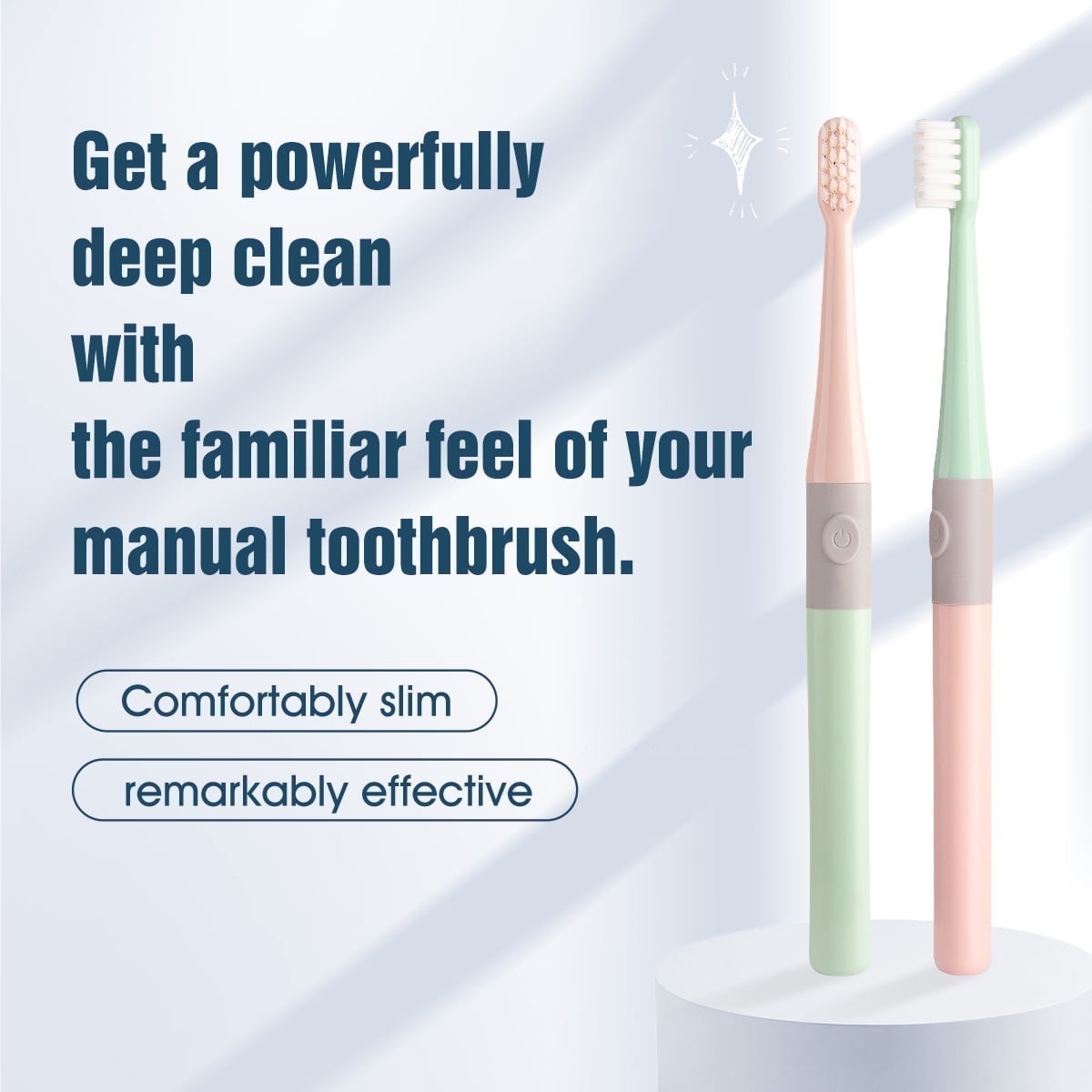Power Smart Sonic Electric Toothbrush: Easy Upgrade, Manual Feel ...