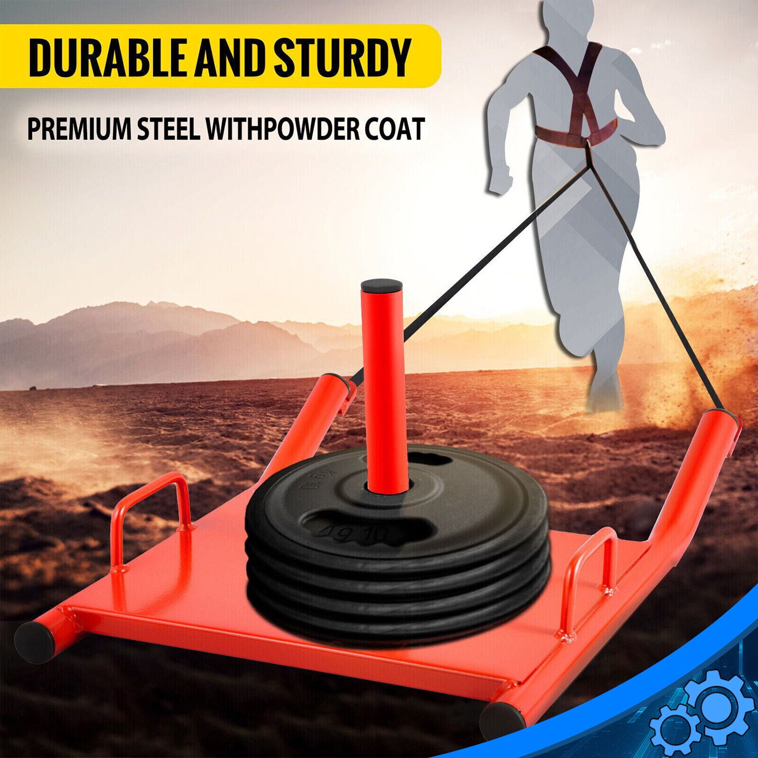 Power Speed Sled Push/Pull Weight Sled Crossfit Football Training HD w ...