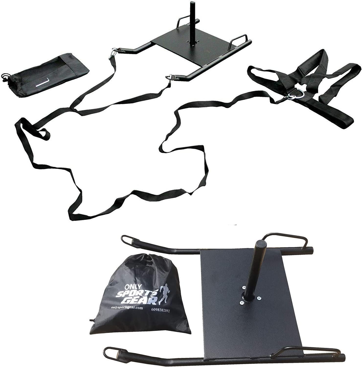 Power Speed Sled w/Harness Weighted Drag Sport Football Training Sled ...