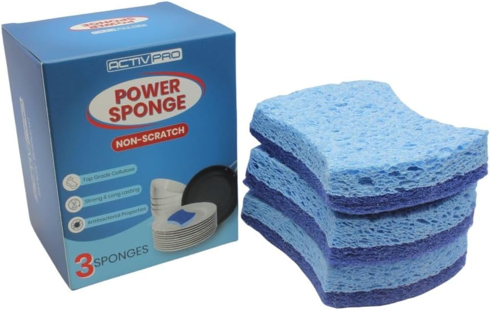 Power Sponge | Non-Scratch | Top Grade Cellulose | Washing Up Scourer ...