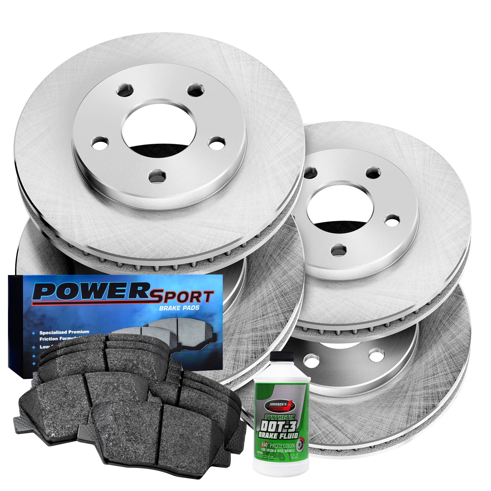 Power Sport Front Rear Brakes and Rotors Kit - Walmart.com