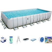 Summer Waves Elite 15-ft Round 48-in Deep Metal Frame Swimming Pool ...