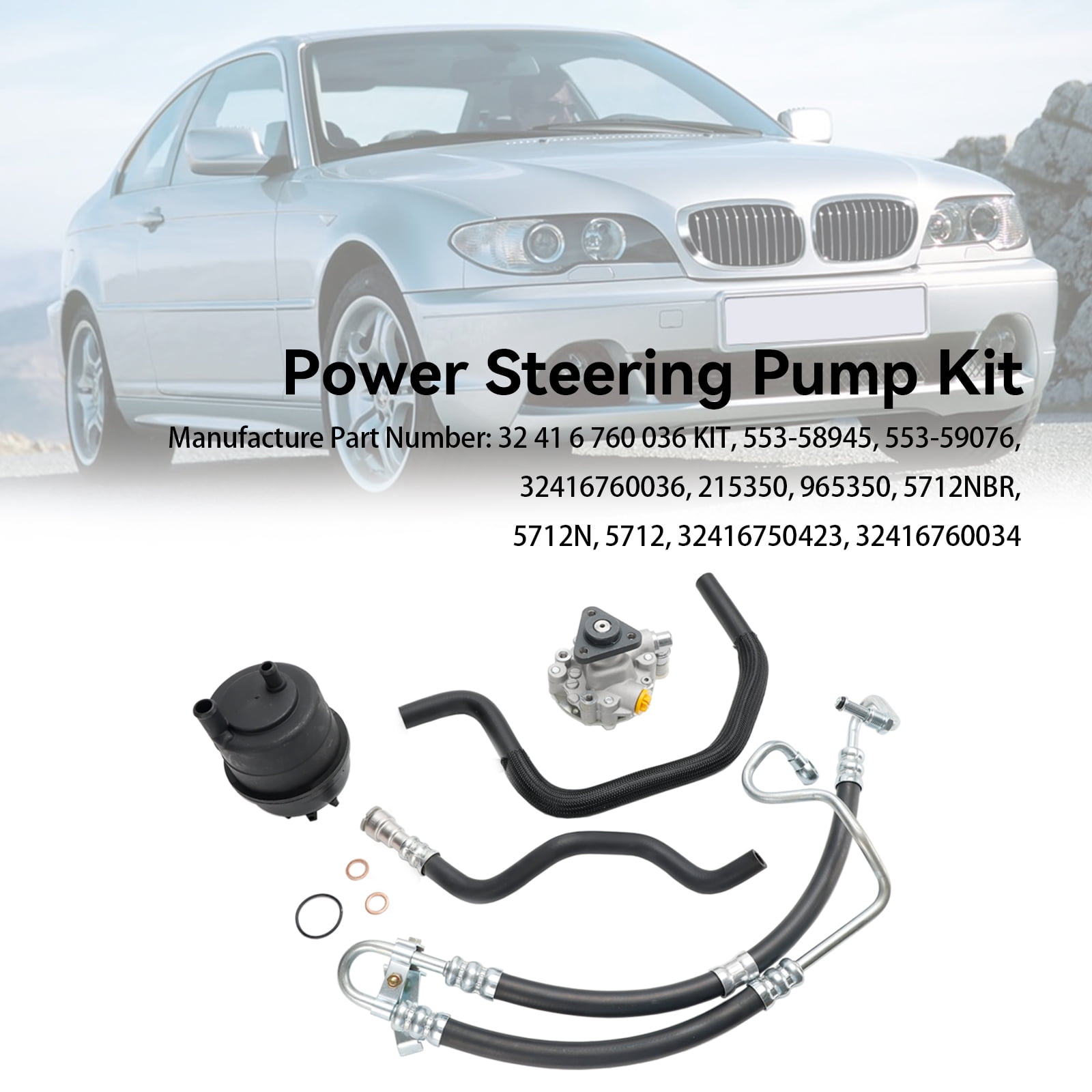 Power Steering Pump Kit Fit for BMW E46 320i 323i 325i 328Ci 328i 330i ...
