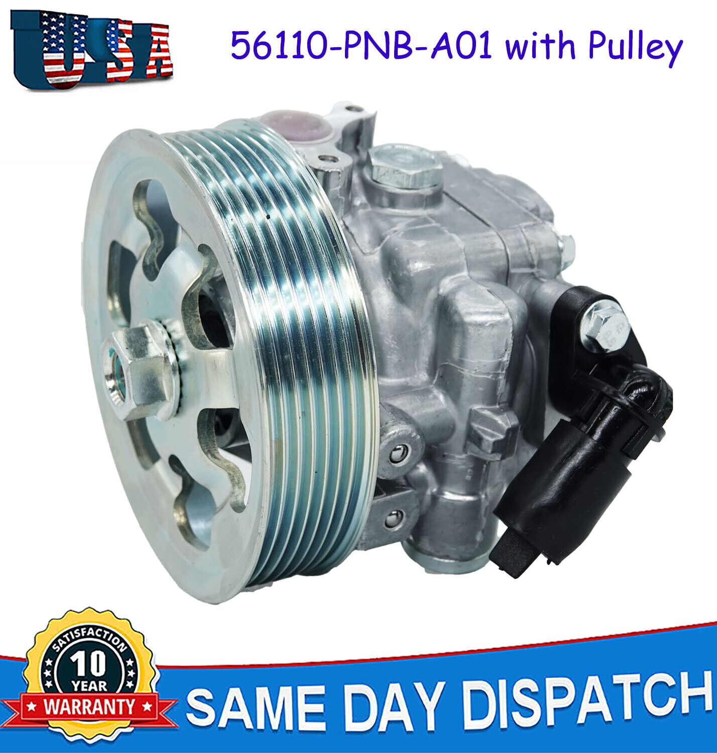 Power Steering Pump With Pulley For Honda Accord 03-07 2.4L #56110-PNB ...