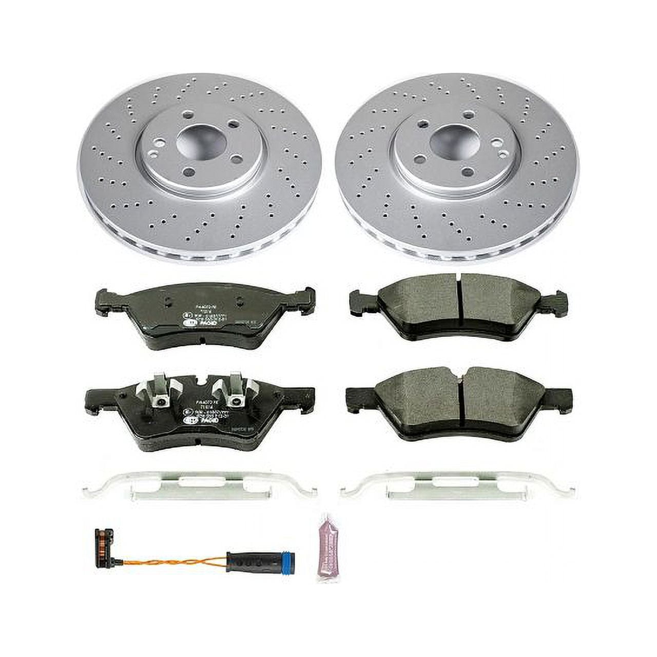 Power Stop Front Euro-Stop ECE-R90 Certified Brake Pad and Rotor Kit ...