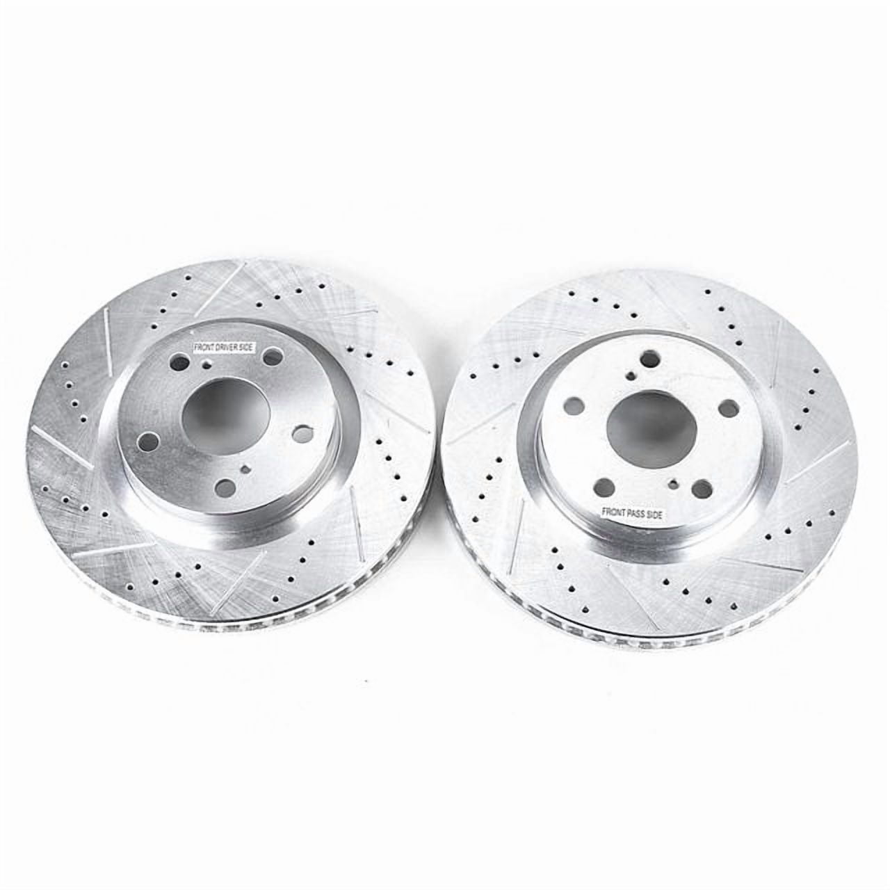Power Stop Front Pair of Drilled and Slotted Brake Rotors JBR1127XPR ...